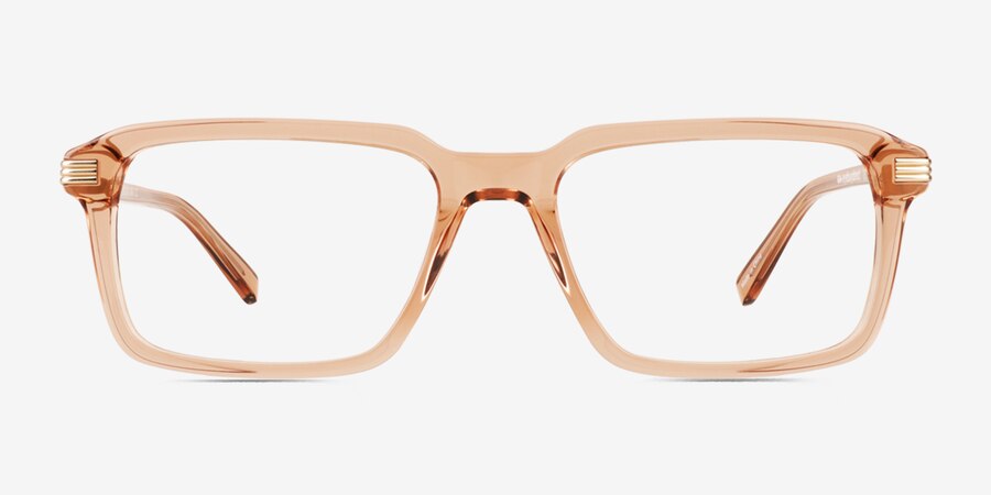 Niall Rectangle Clear Champagne Glasses for Men | Eyebuydirect