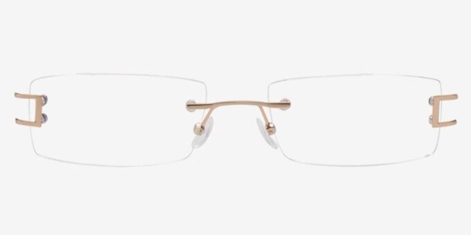 Halo Rectangle Golden Rimless Eyeglasses | Eyebuydirect