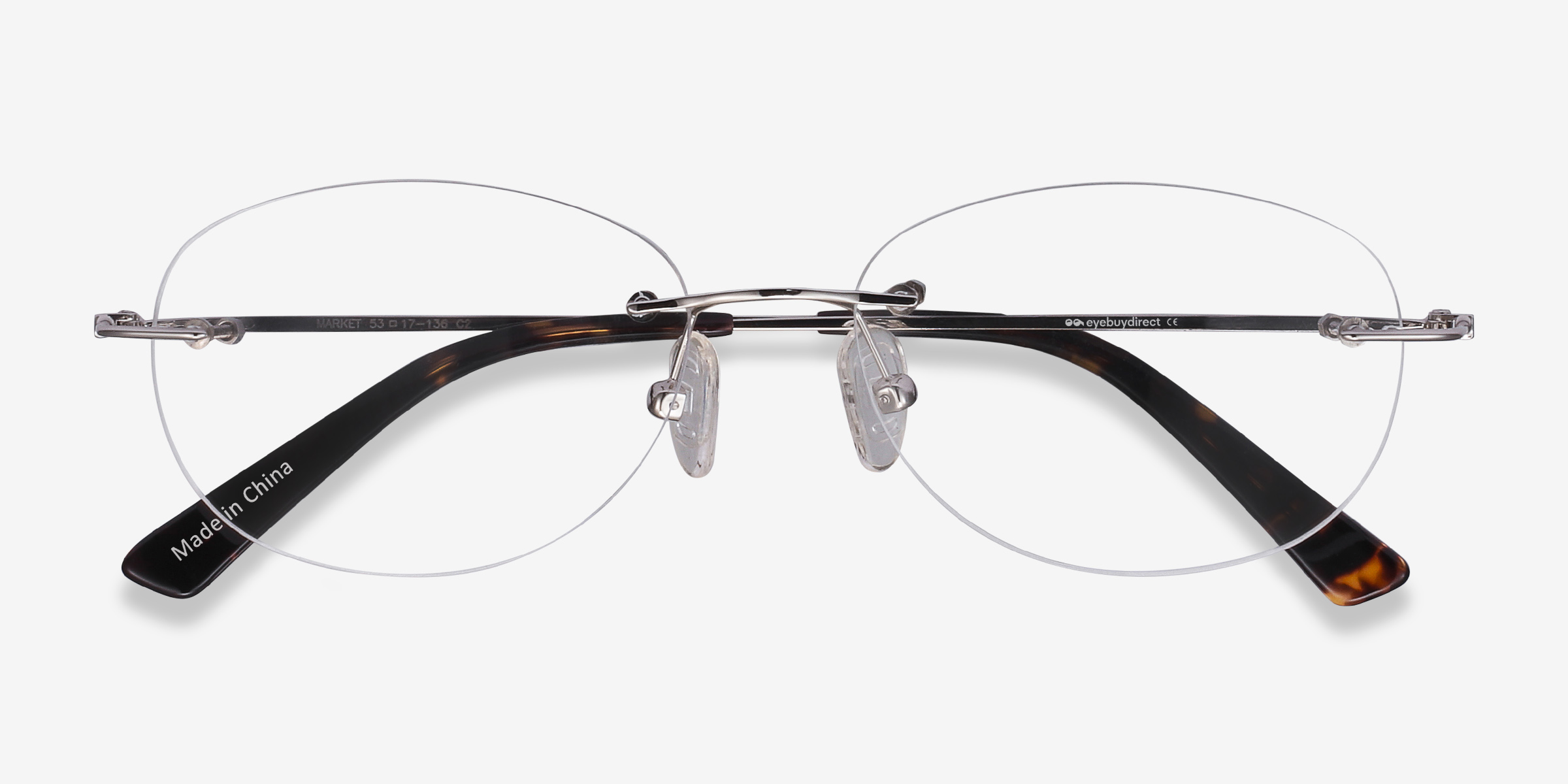 Market Oval Silver Rimless Eyeglasses | Eyebuydirect