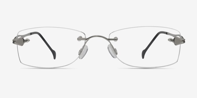 Rivet Rectangle Silver Glasses for Women | Eyebuydirect