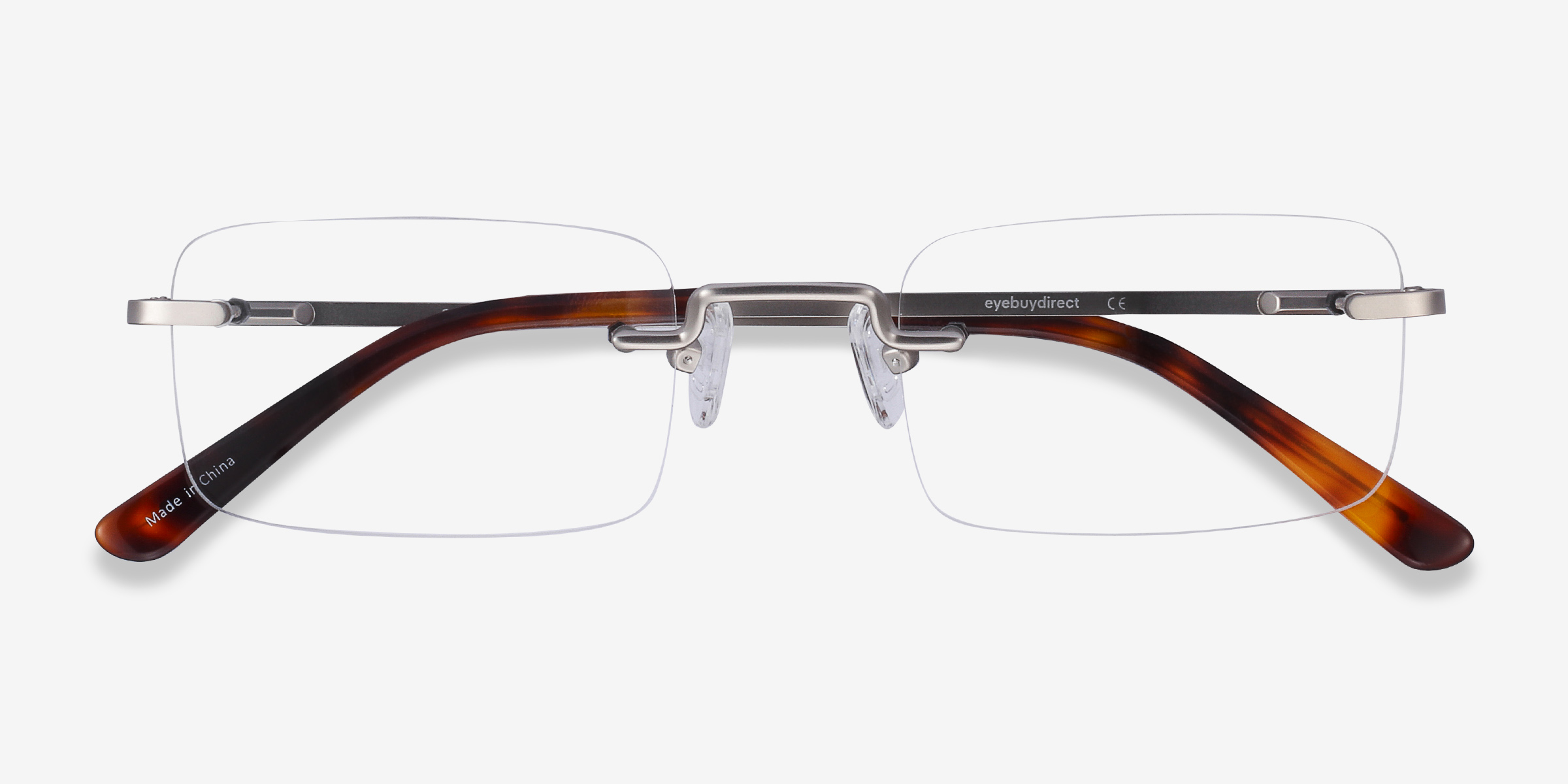 Simplicity Rectangle Silver Rimless Eyeglasses | Eyebuydirect