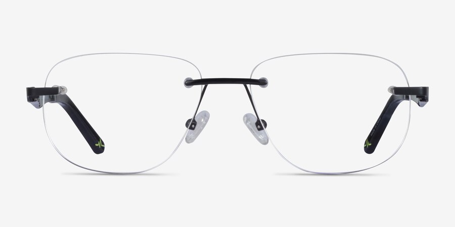 Reactor Rectangle Black Rimless Eyeglasses | Eyebuydirect