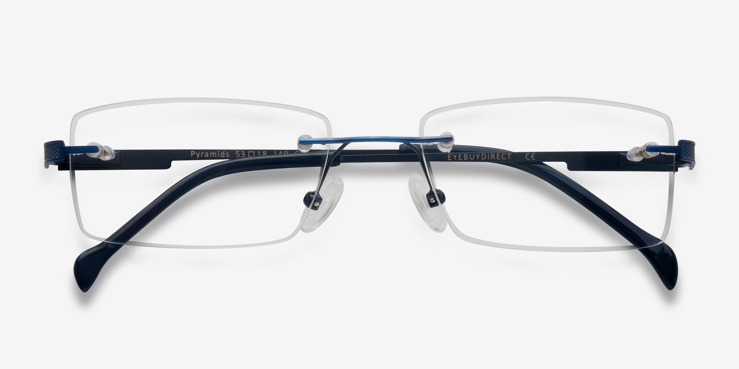 Pyramids Rectangle Blue Rimless Eyeglasses | Eyebuydirect
