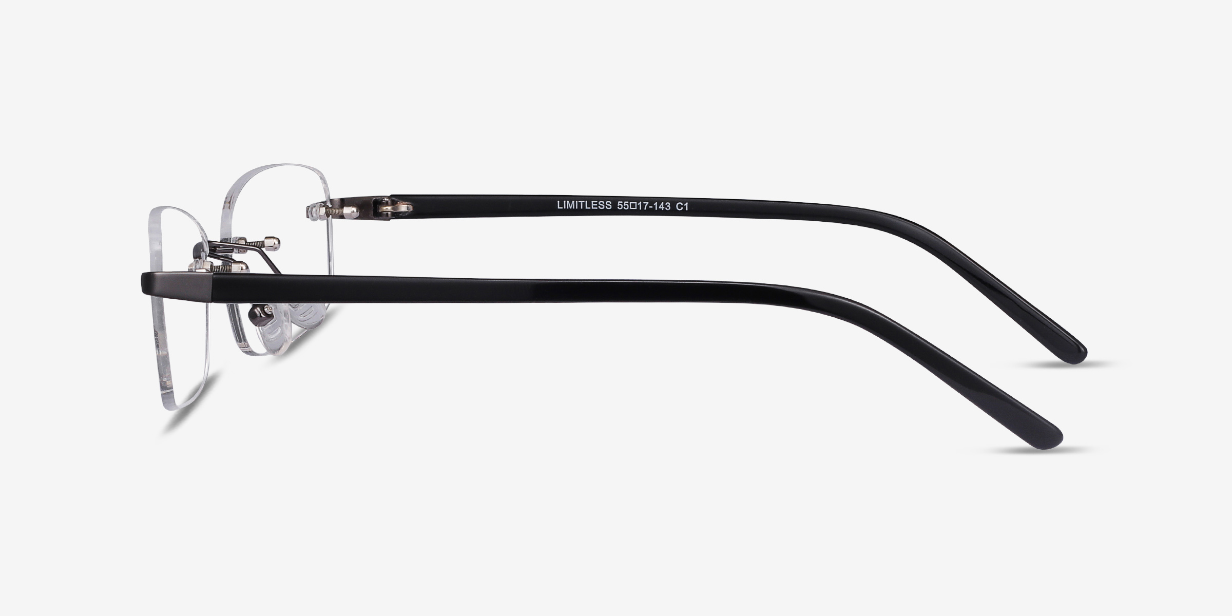 Limitless Rectangle Gunmetal Rimless Eyeglasses | Eyebuydirect