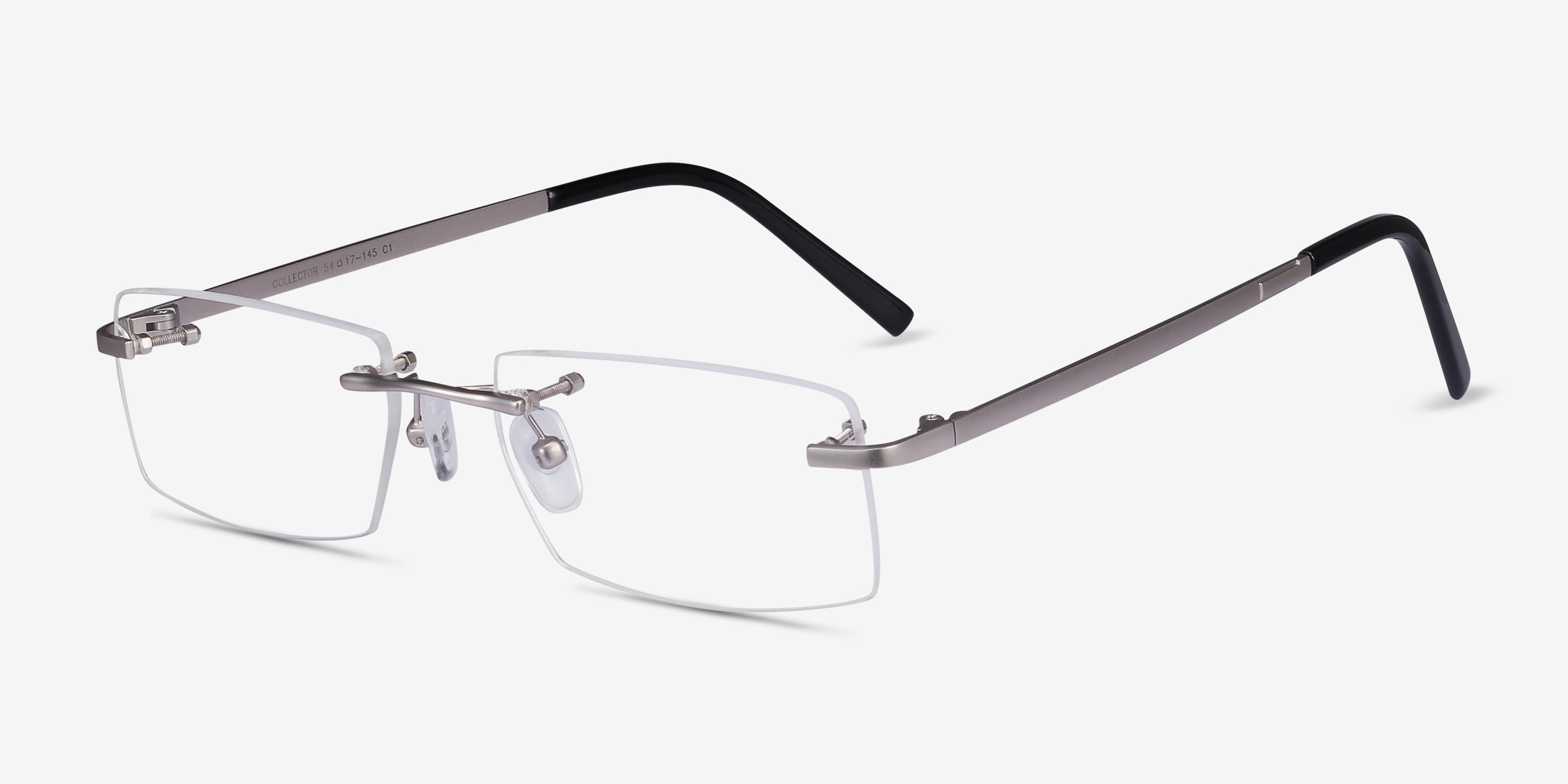 Collector Rectangle Silver Rimless Eyeglasses | Eyebuydirect