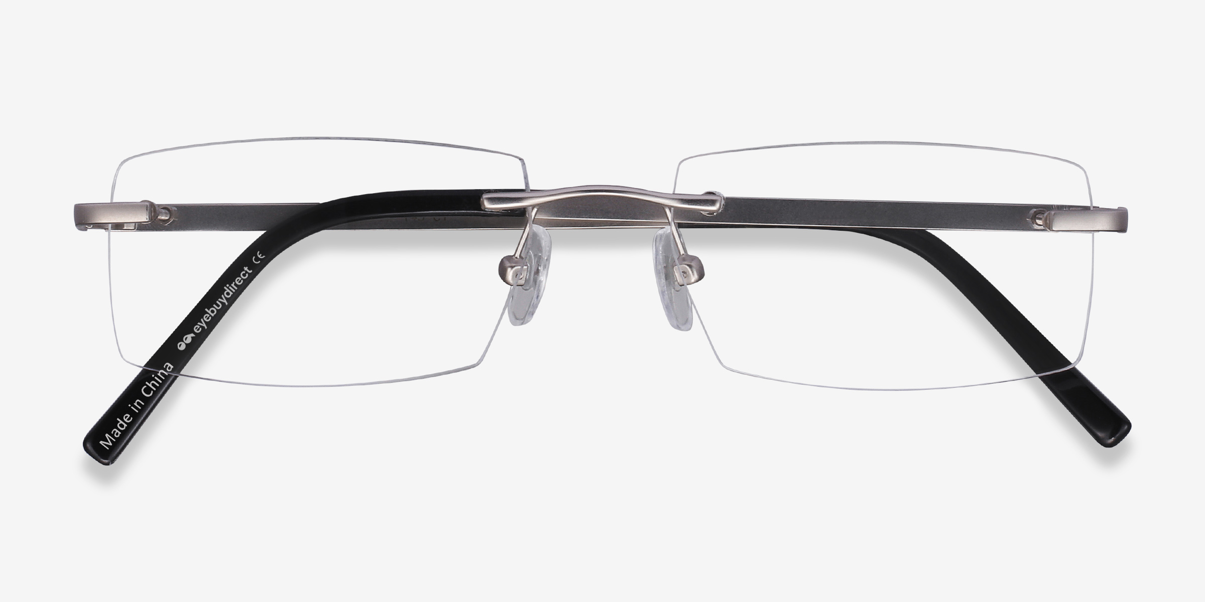 Collector Rectangle Silver Rimless Eyeglasses | Eyebuydirect