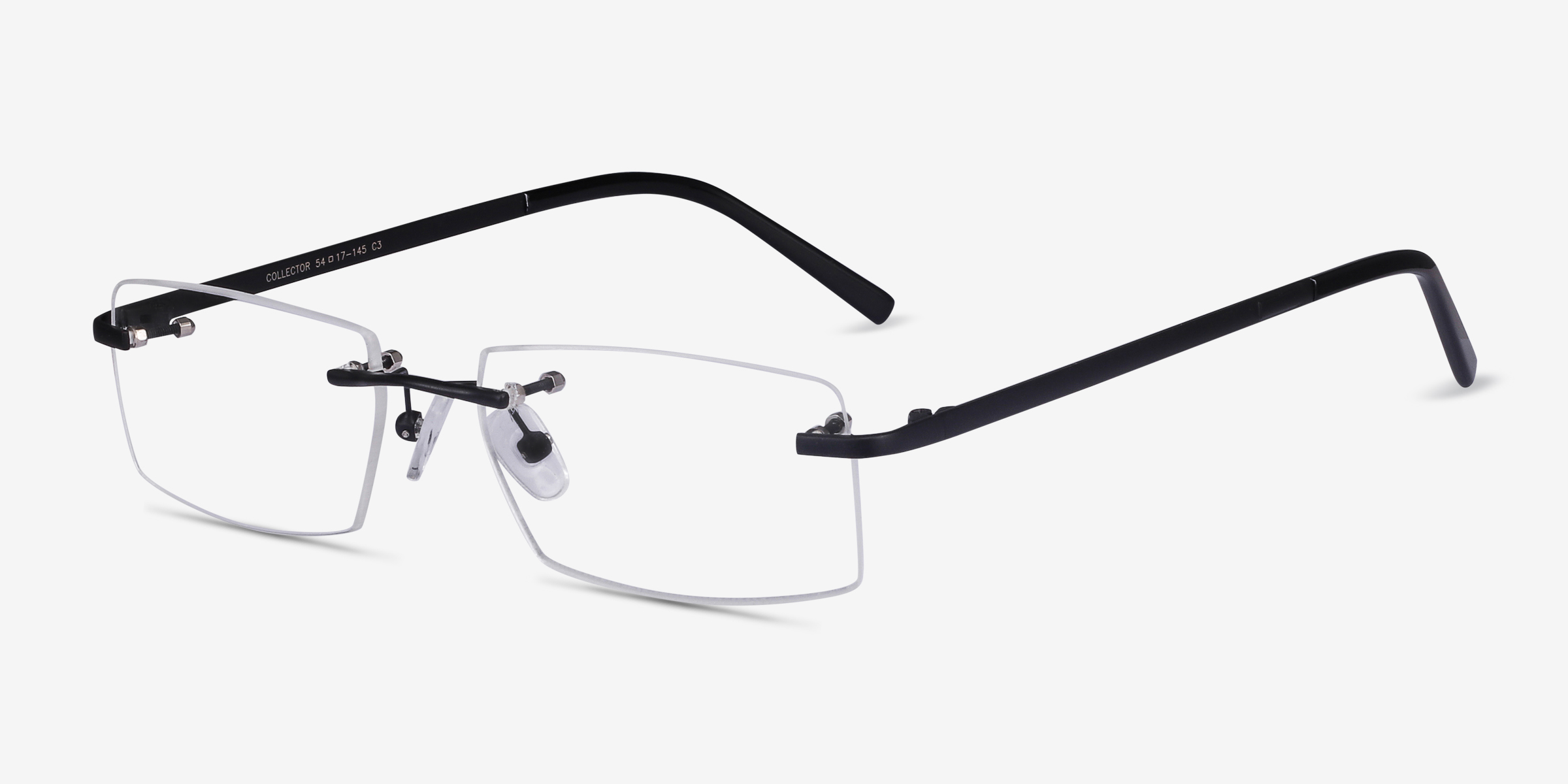 Collector Rectangle Black Rimless Eyeglasses | Eyebuydirect