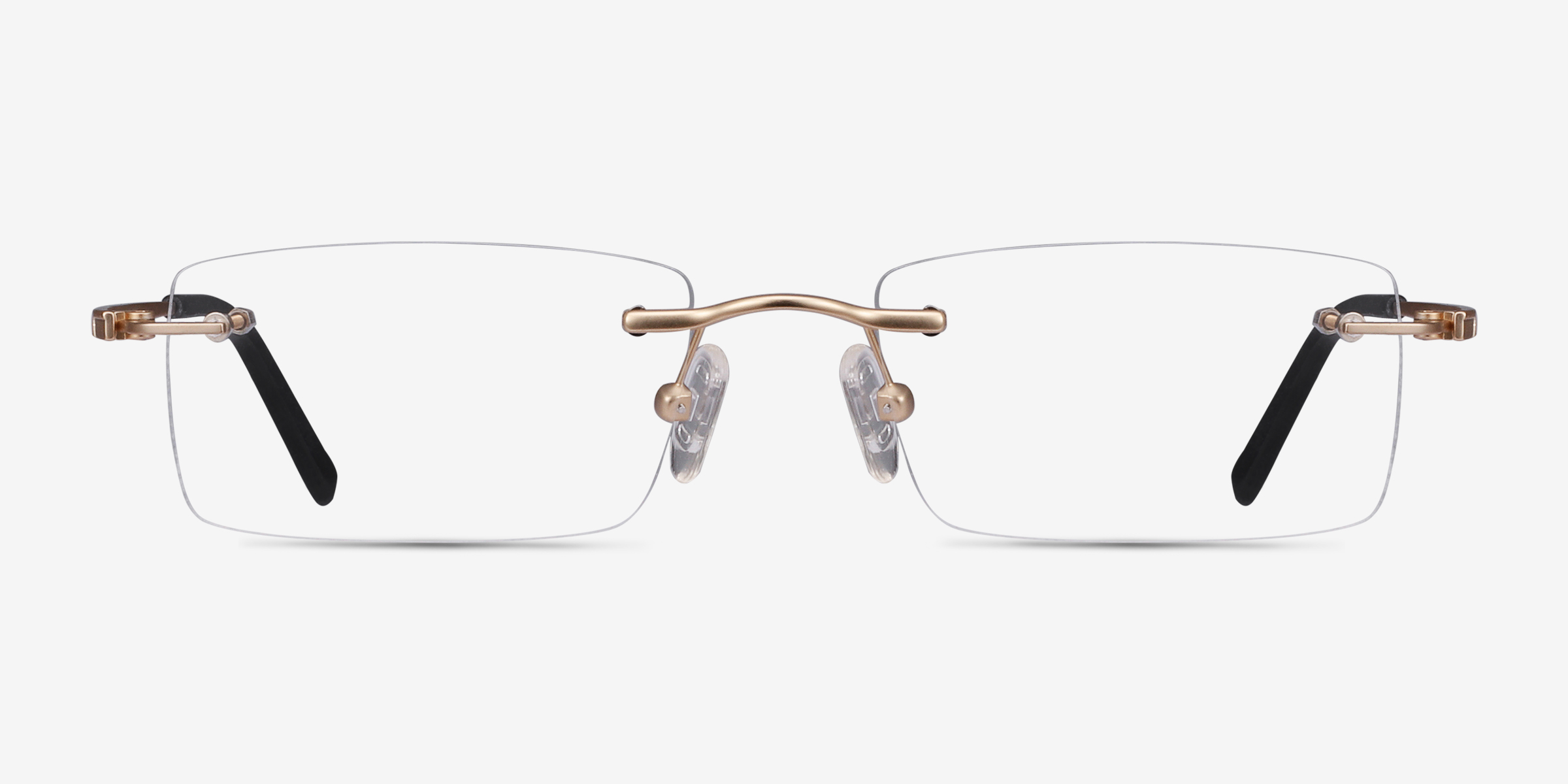 Percy Rectangle Light Golden Rimless Eyeglasses | Eyebuydirect Canada
