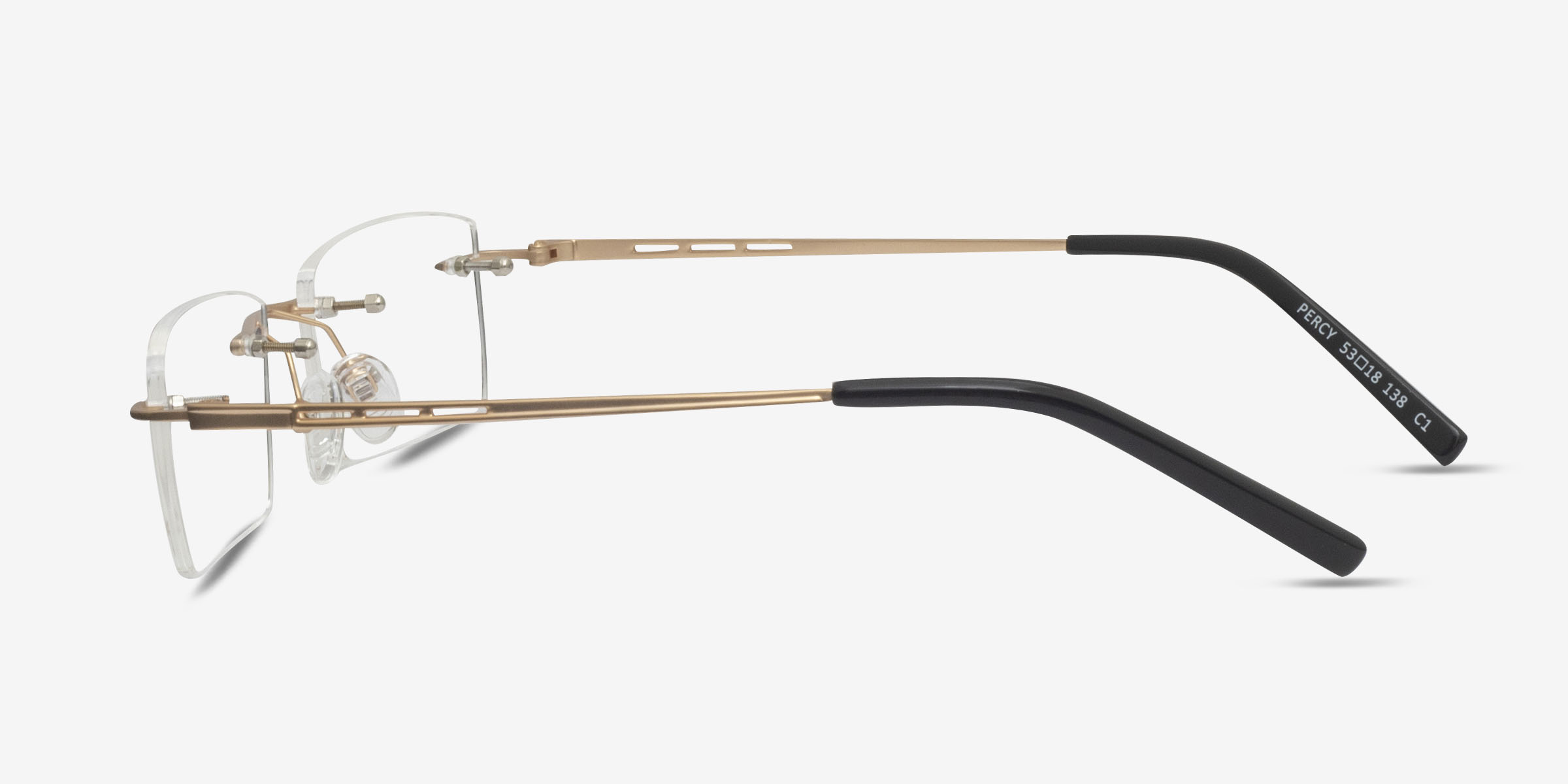 Percy Rectangle Light Golden Rimless Eyeglasses | Eyebuydirect Canada
