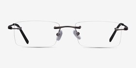 Percy Rectangle Gunmetal Rimless Eyeglasses | Eyebuydirect