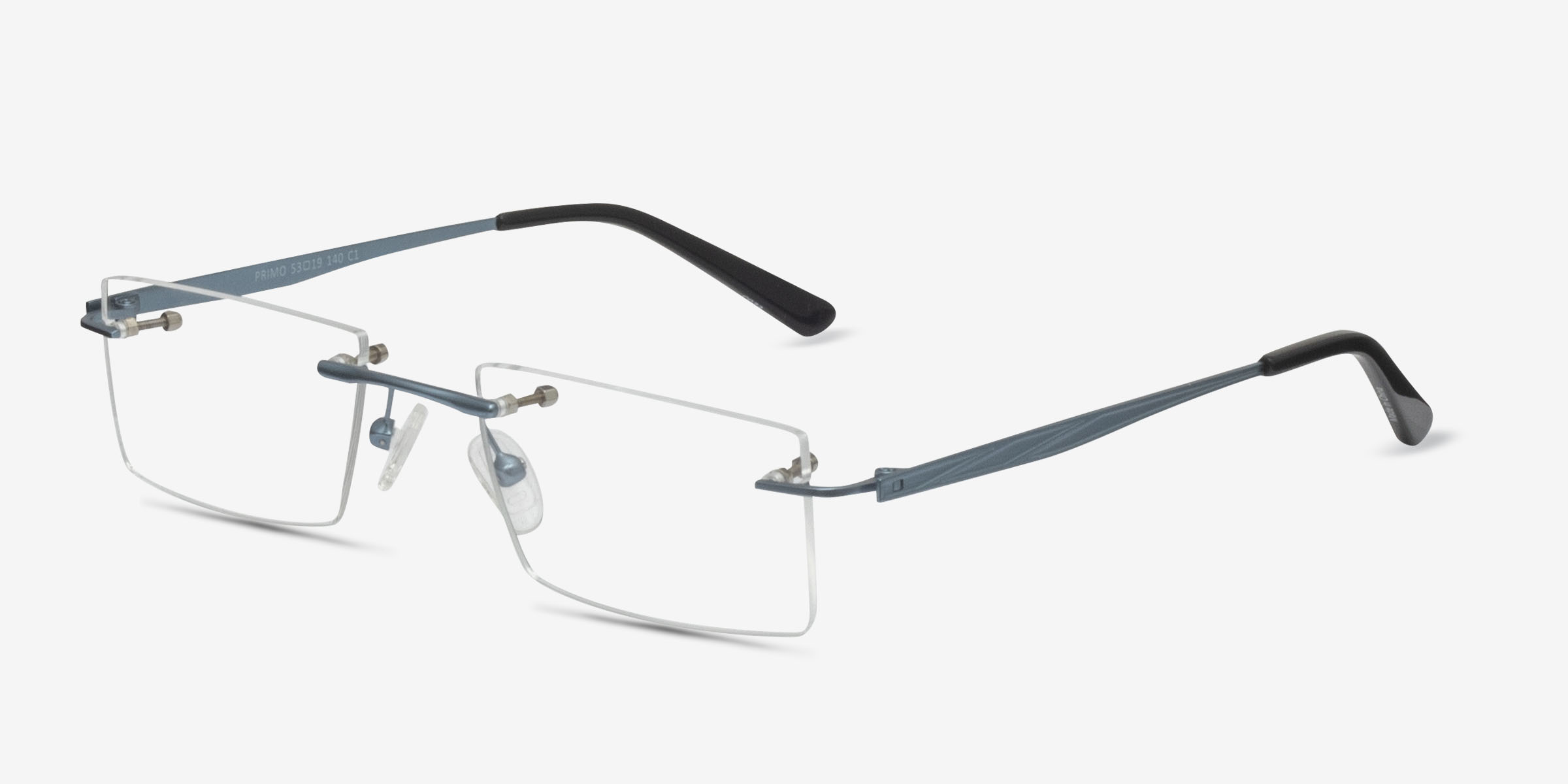 Primo Rectangle Blue Rimless Eyeglasses | Eyebuydirect