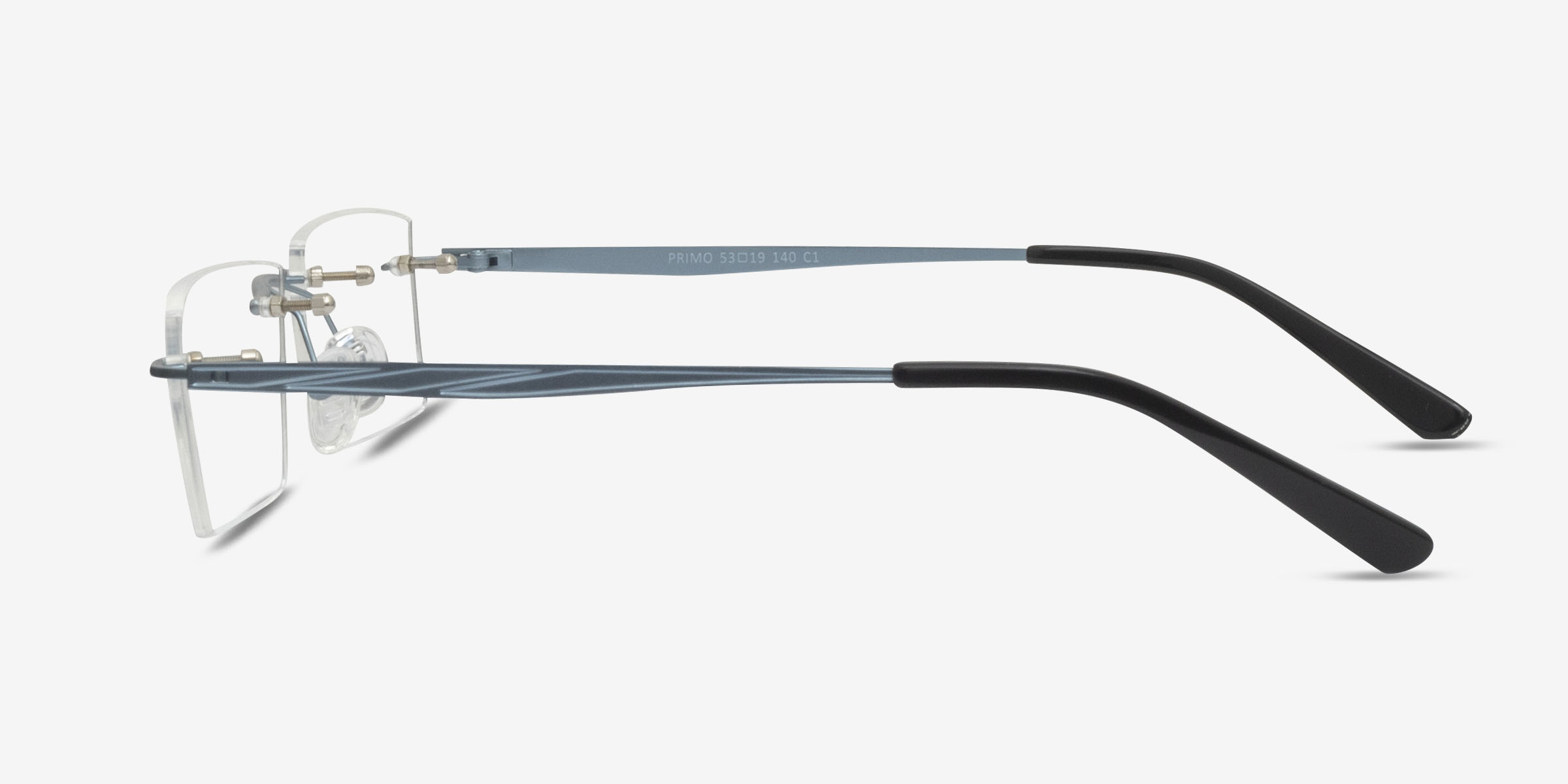 Primo Rectangle Blue Rimless Eyeglasses | Eyebuydirect Canada