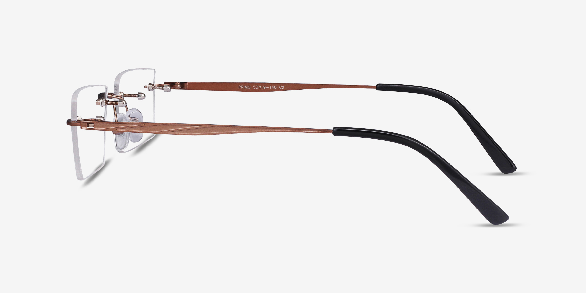 Primo Rectangle Coffee Rimless Eyeglasses | Eyebuydirect Canada