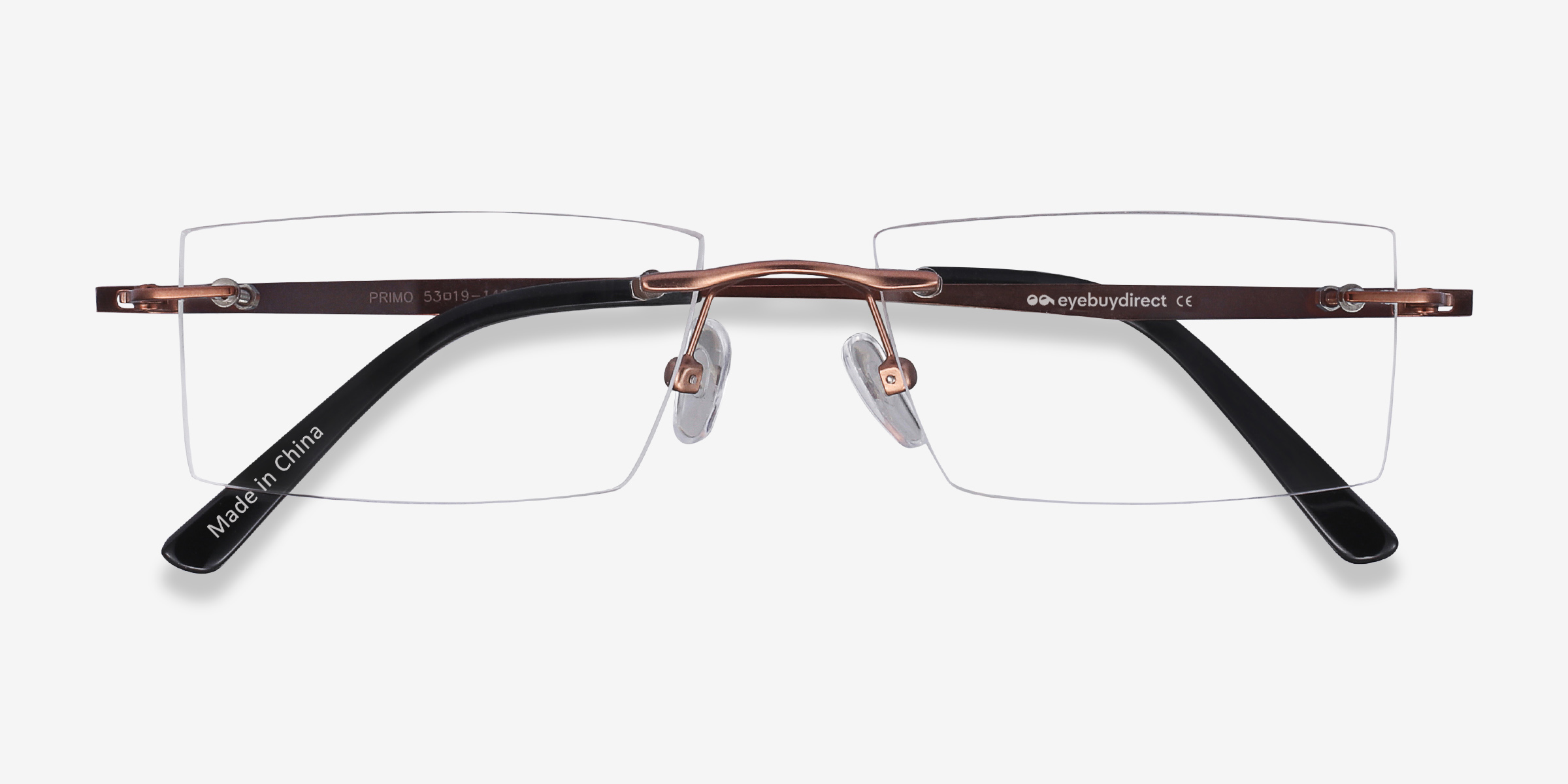 Primo Rectangle Coffee Rimless Eyeglasses | Eyebuydirect Canada