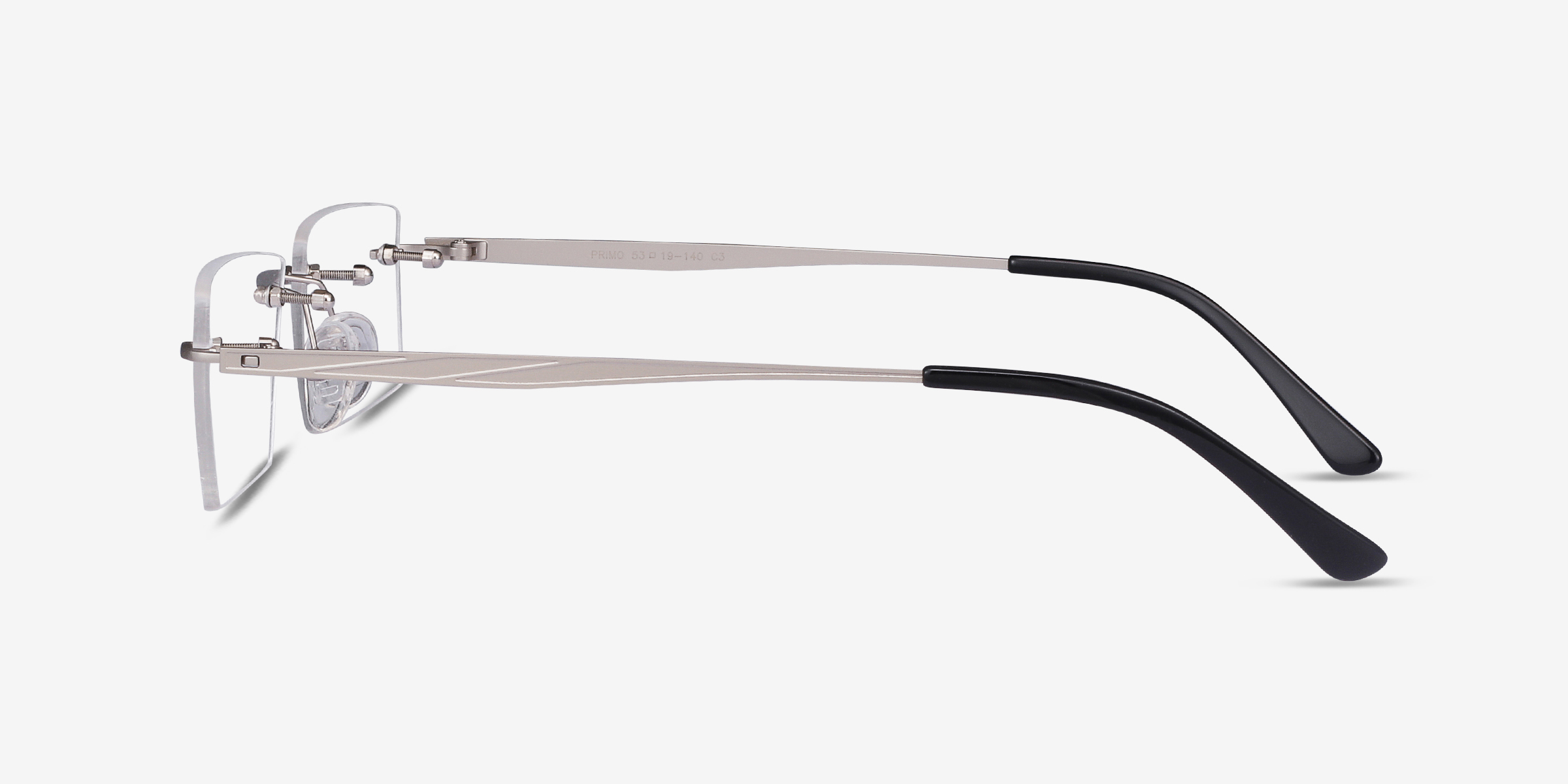 Primo Rectangle Silver Rimless Eyeglasses | Eyebuydirect Canada