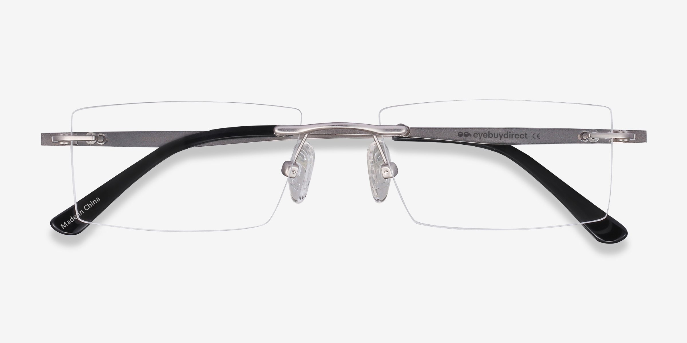 Primo Rectangle Silver Rimless Eyeglasses | Eyebuydirect