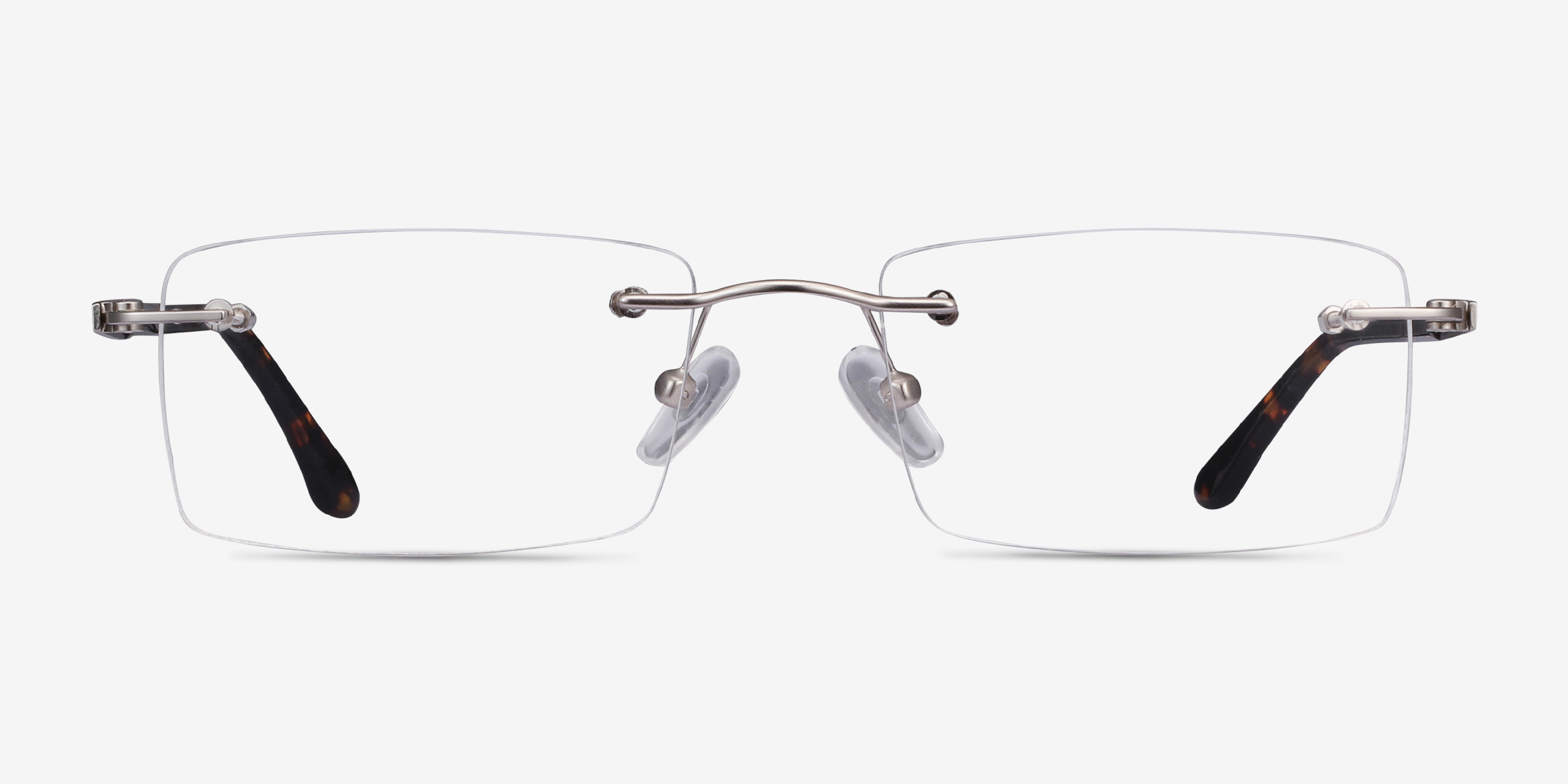 Orion Rectangle Silver Rimless Eyeglasses | Eyebuydirect