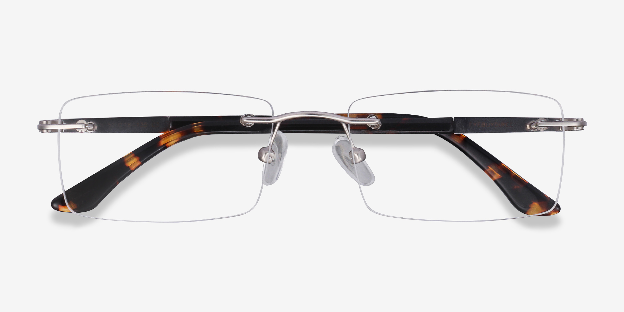 Orion Rectangle Silver Rimless Eyeglasses | Eyebuydirect