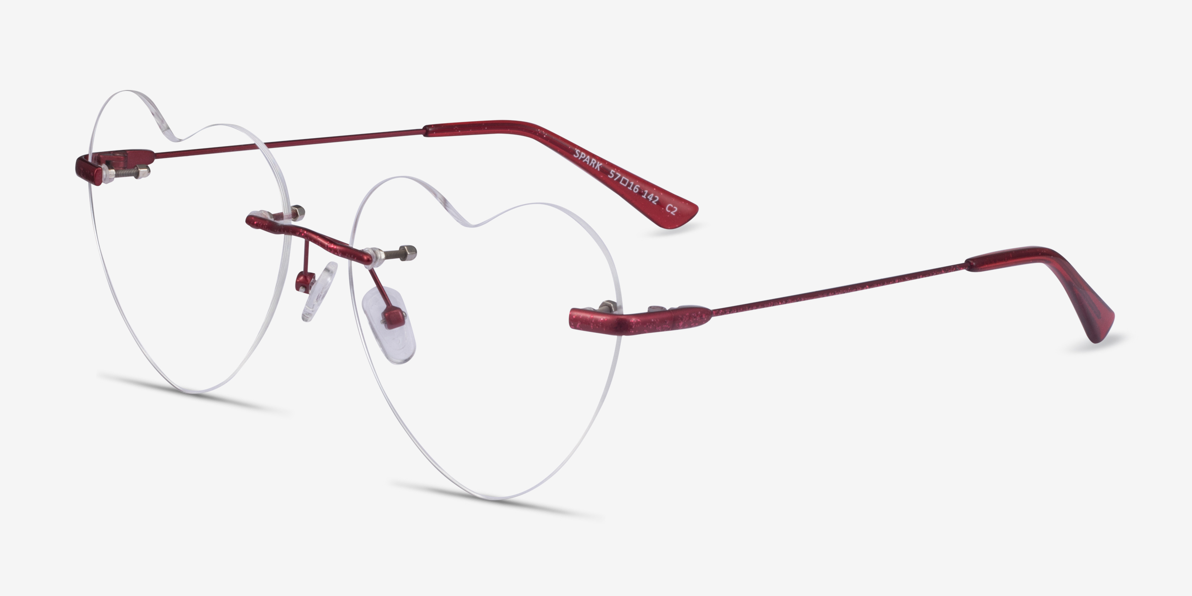 Spark Heart Glitter Red Glasses For Women Eyebuydirect