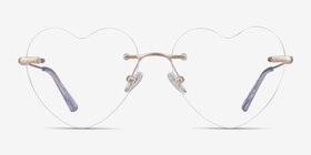 Spark Heart Glitter Gold Glasses for Women | Eyebuydirect