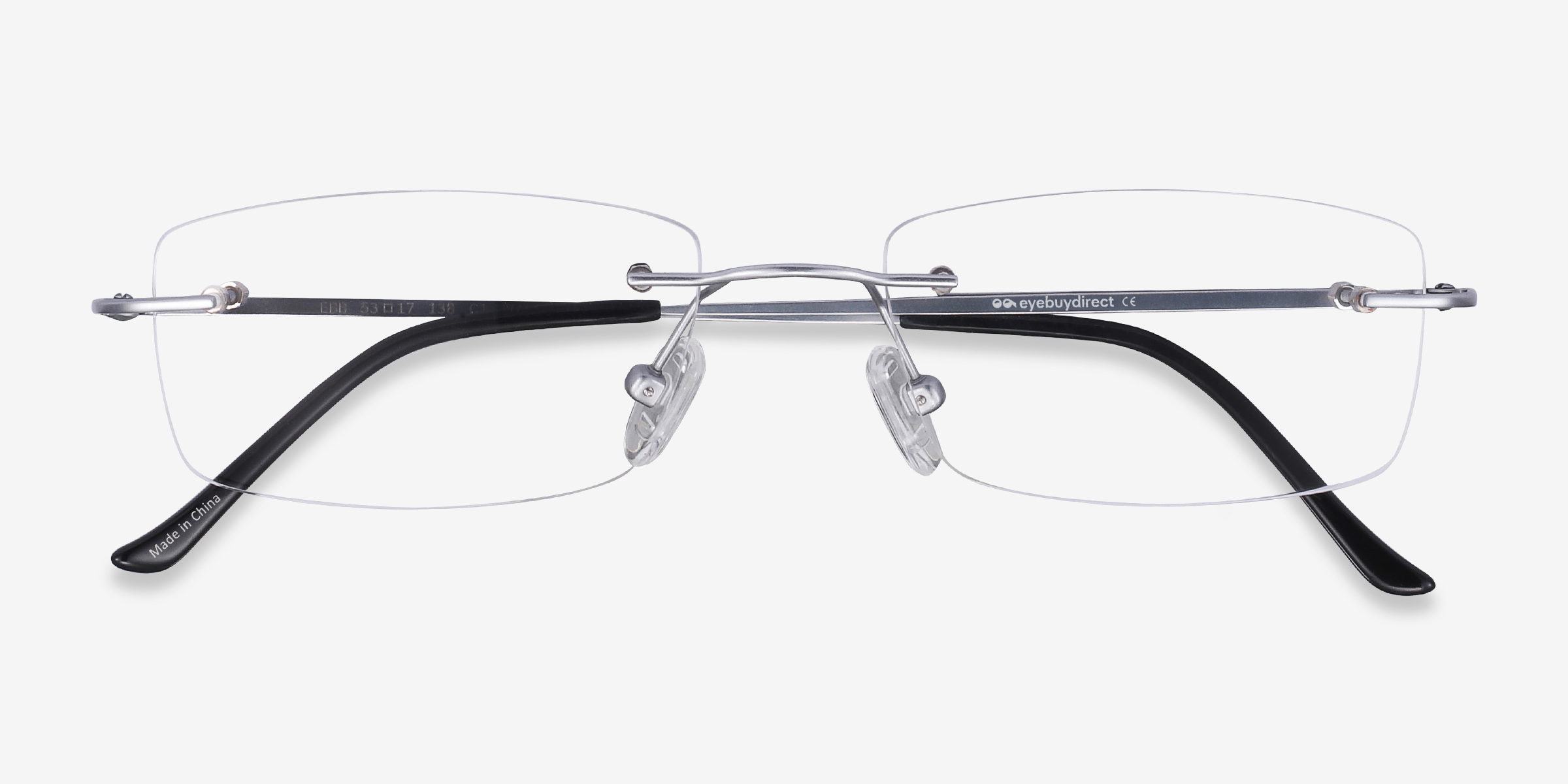 Ebb Rectangle Silver Rimless Eyeglasses | Eyebuydirect Canada