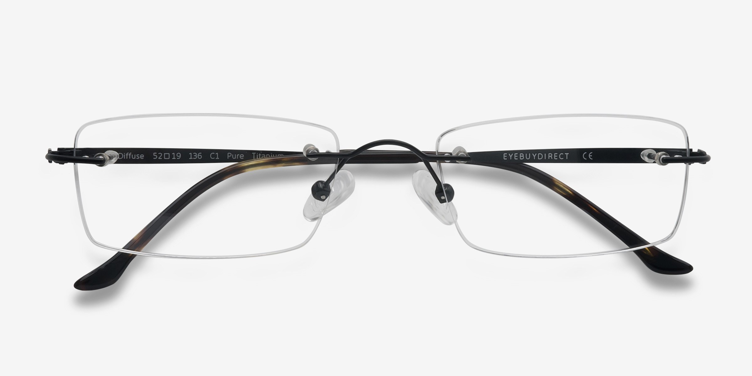 Diffuse Rectangle Black Rimless Eyeglasses | Eyebuydirect
