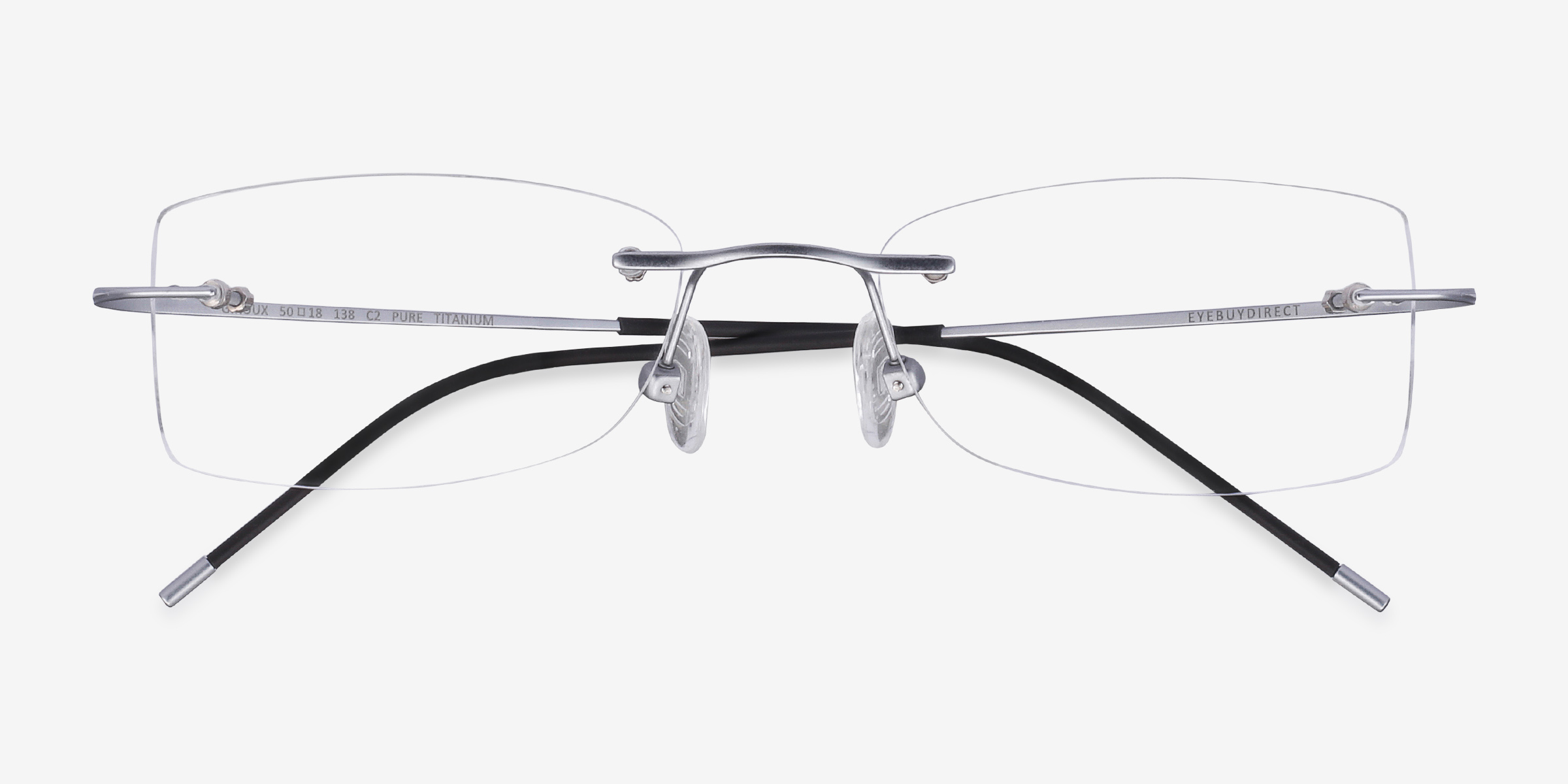 Giroux Rectangle Silver Rimless Eyeglasses | Eyebuydirect