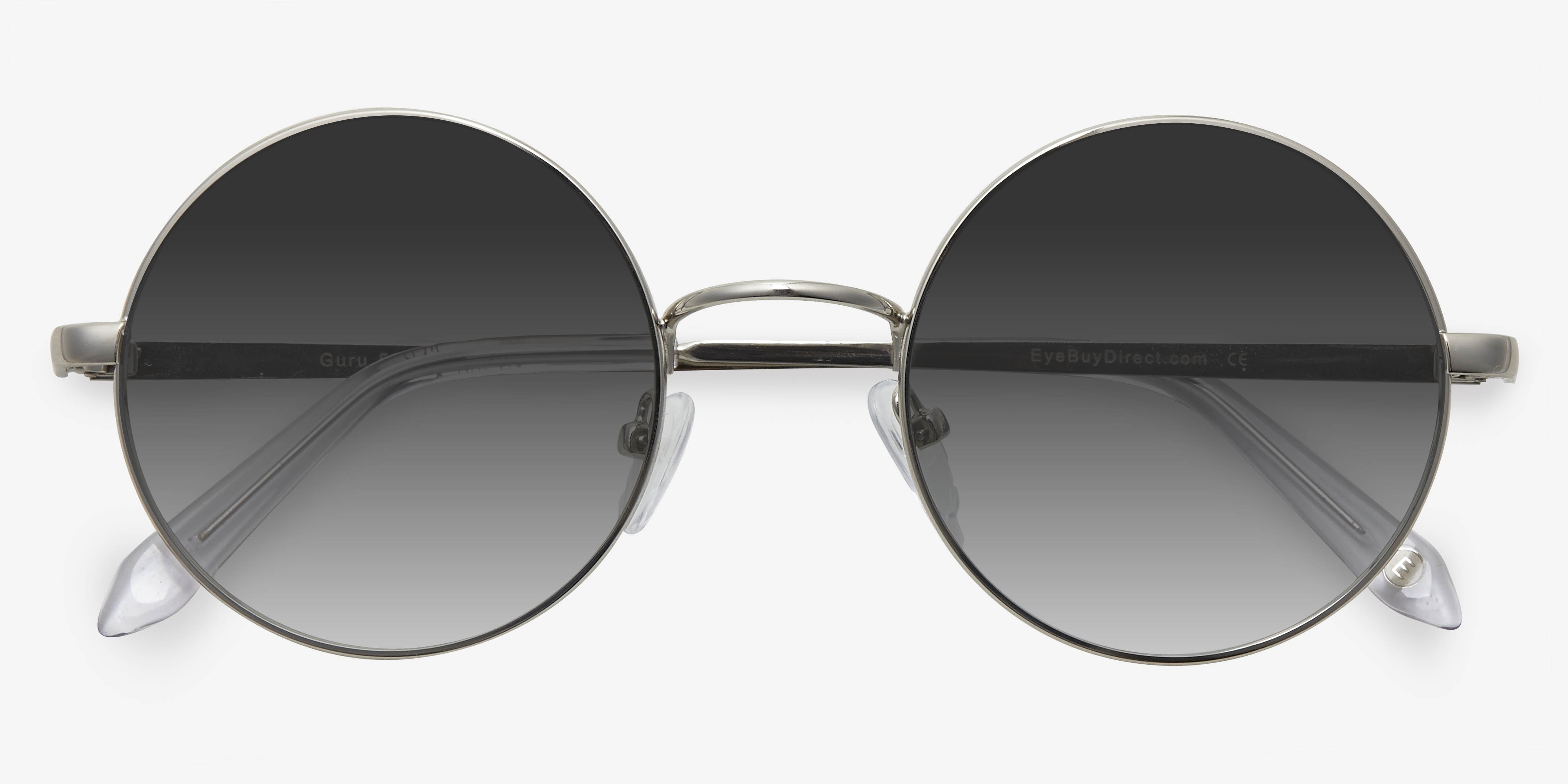 Guru - Round Silver Frame Prescription Sunglasses | Eyebuydirect