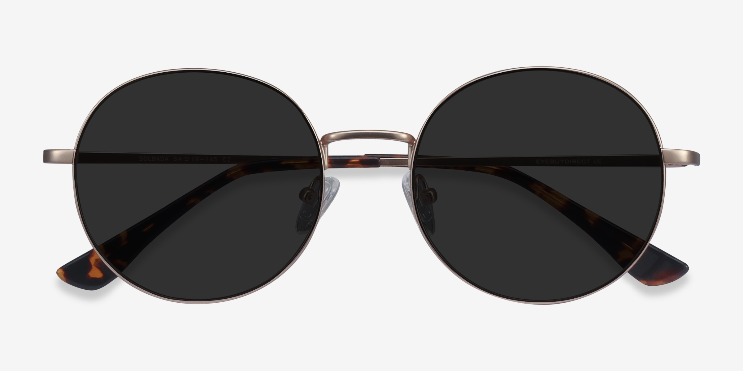 Solbada - Round Gold Frame Prescription Sunglasses | Eyebuydirect
