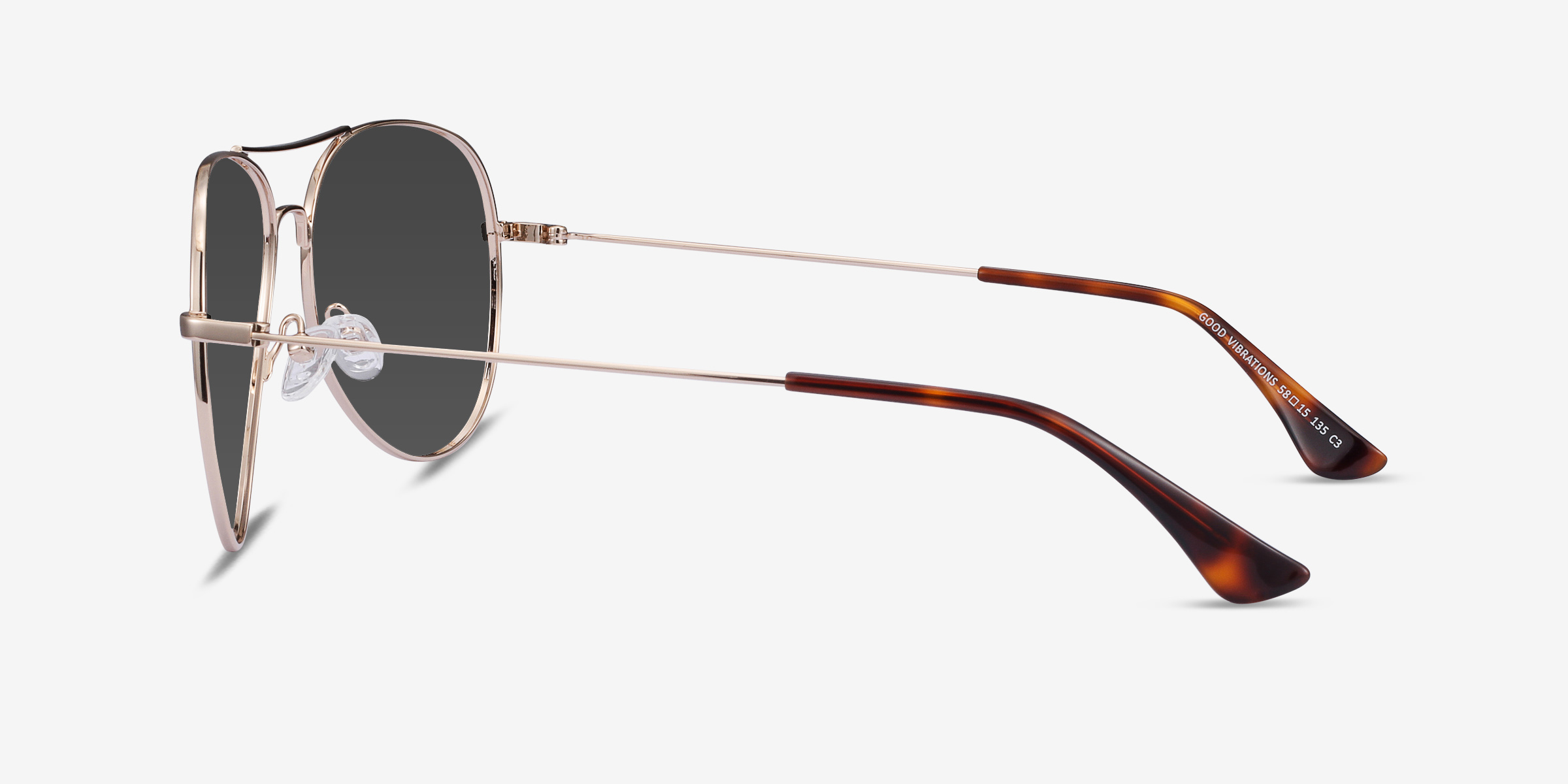 Good Vibrations - Aviator Gold Frame Prescription Sunglasses ...