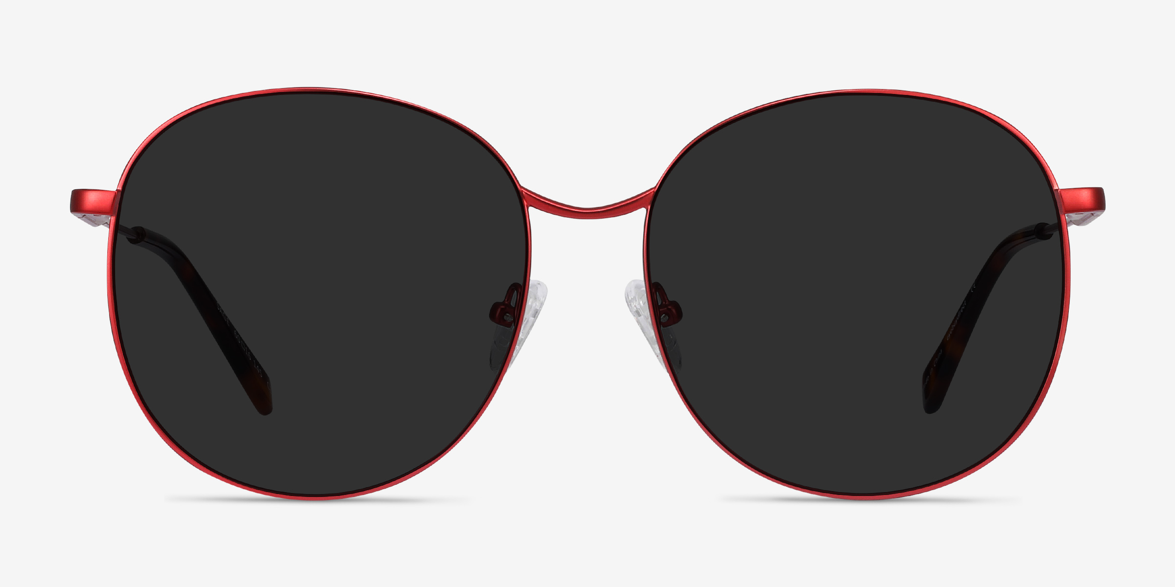 Sage - Round Red Frame Sunglasses For Women | Eyebuydirect