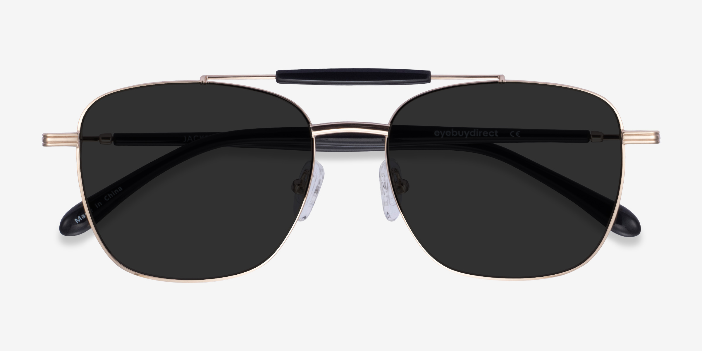 Jackson - Aviator Gold Black Frame Sunglasses For Men | Eyebuydirect