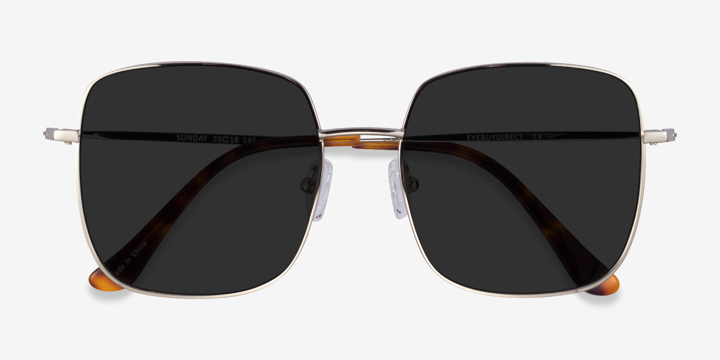 Sunday - Square Silver Frame Sunglasses For Men | Eyebuydirect