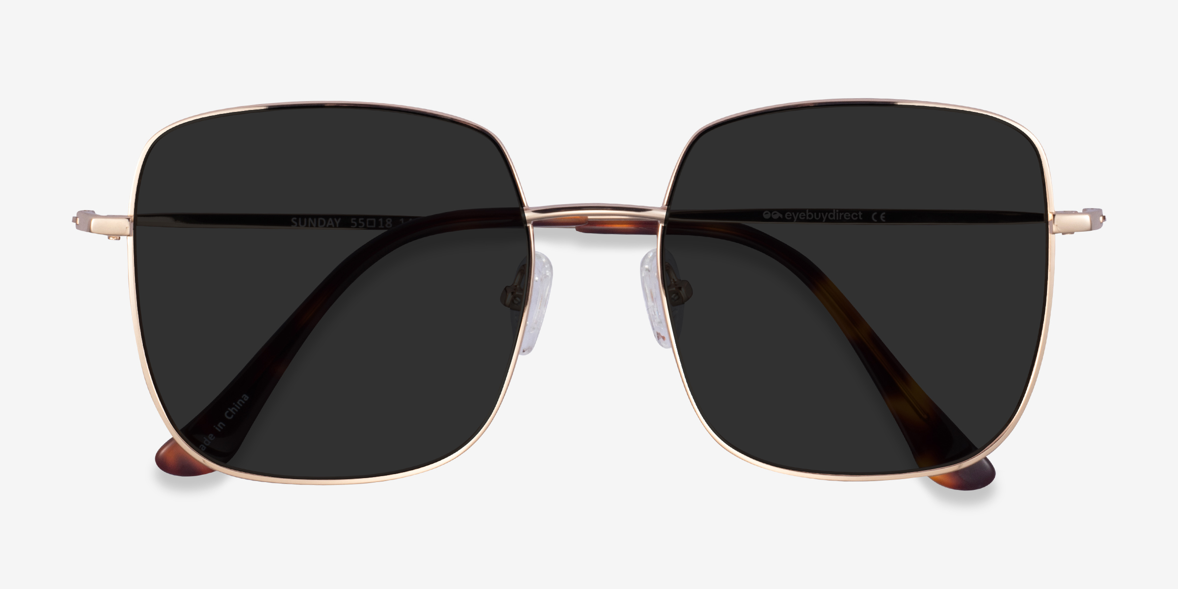 Sunday - Square Gold Frame Sunglasses For Men | Eyebuydirect