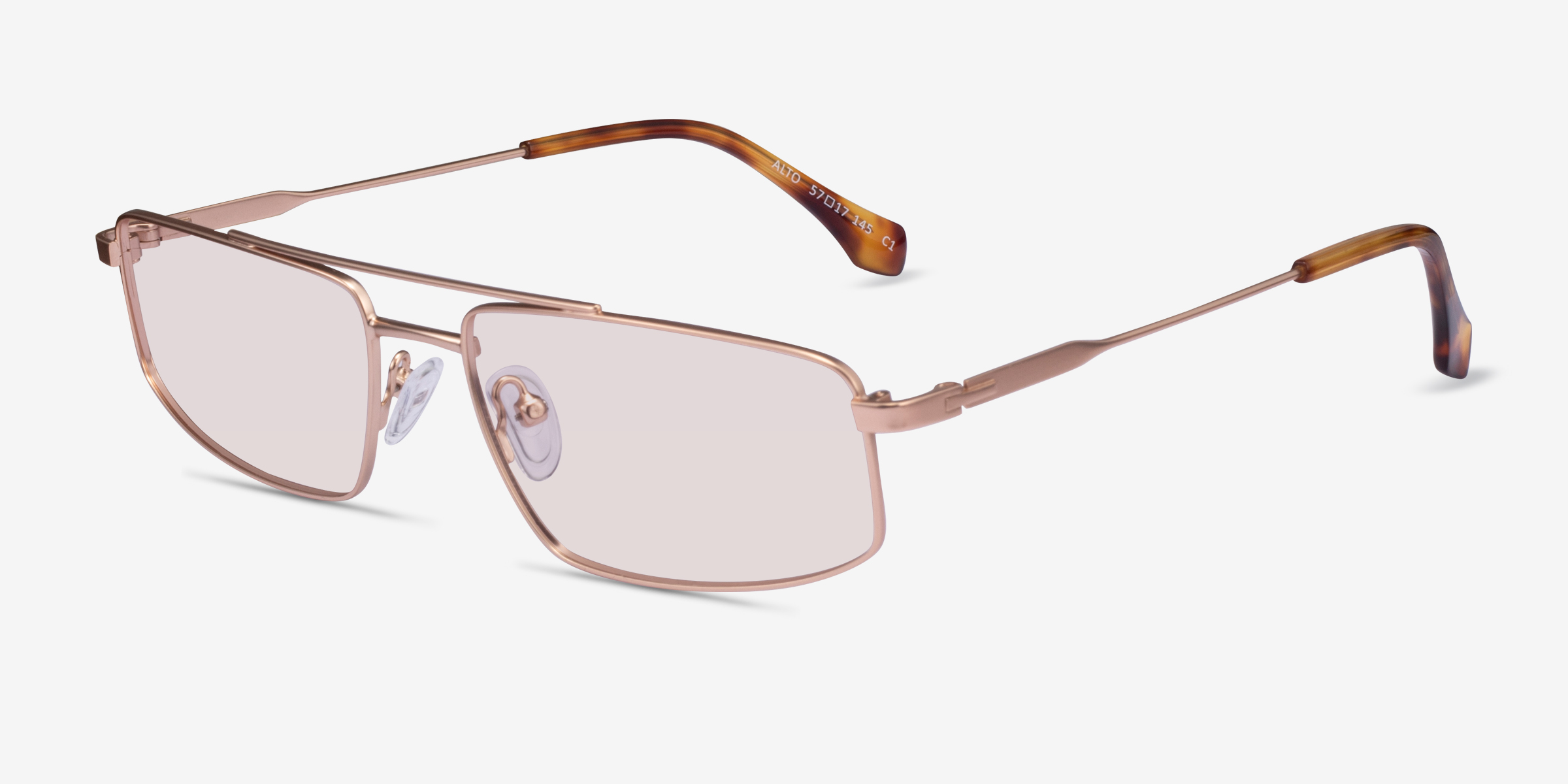 Alto - Aviator Matt Rose Gold Frame Prescription Sunglasses | Eyebuydirect