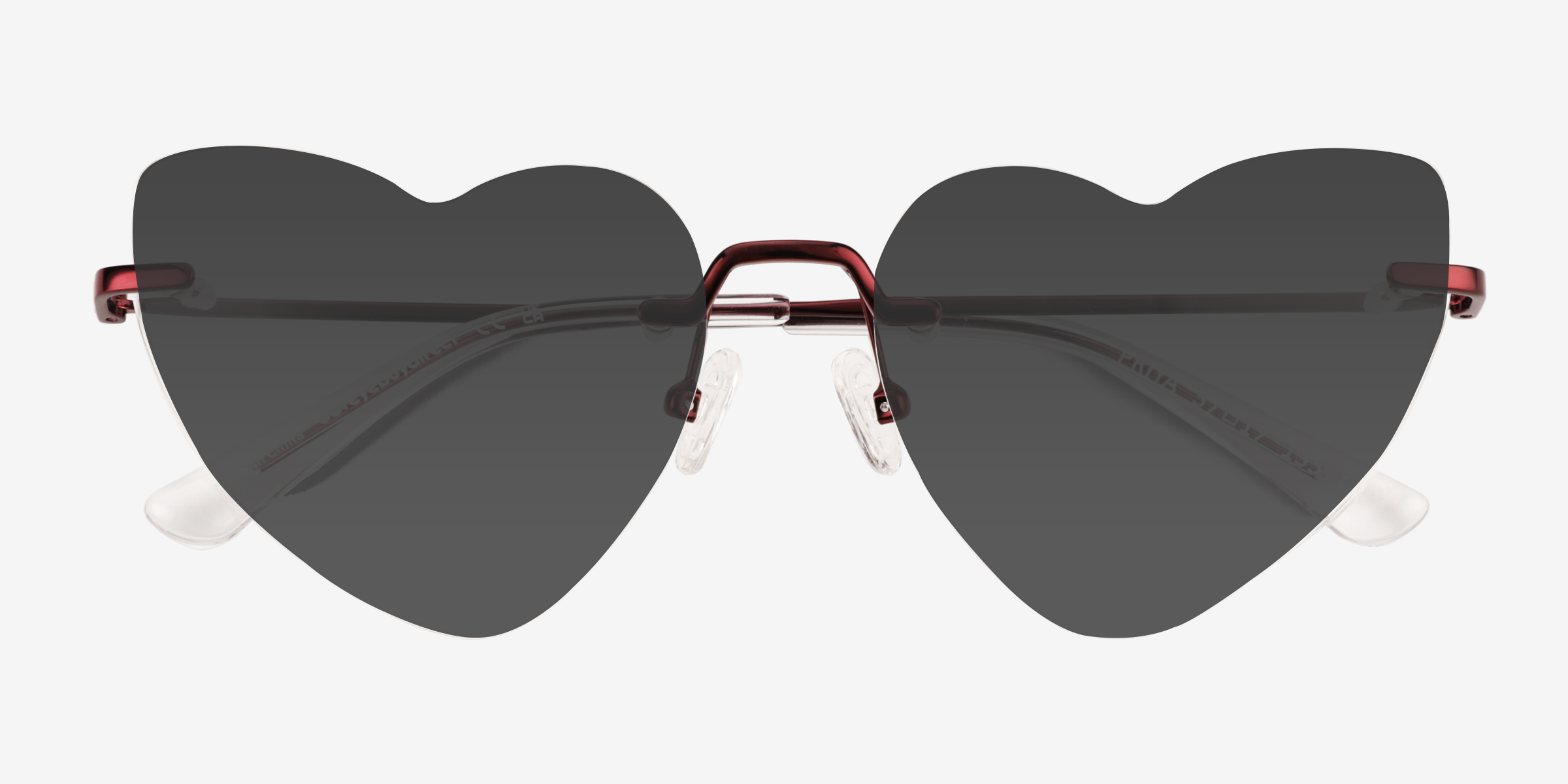 Priya - Heart Shiny Red Frame Sunglasses For Women | Eyebuydirect