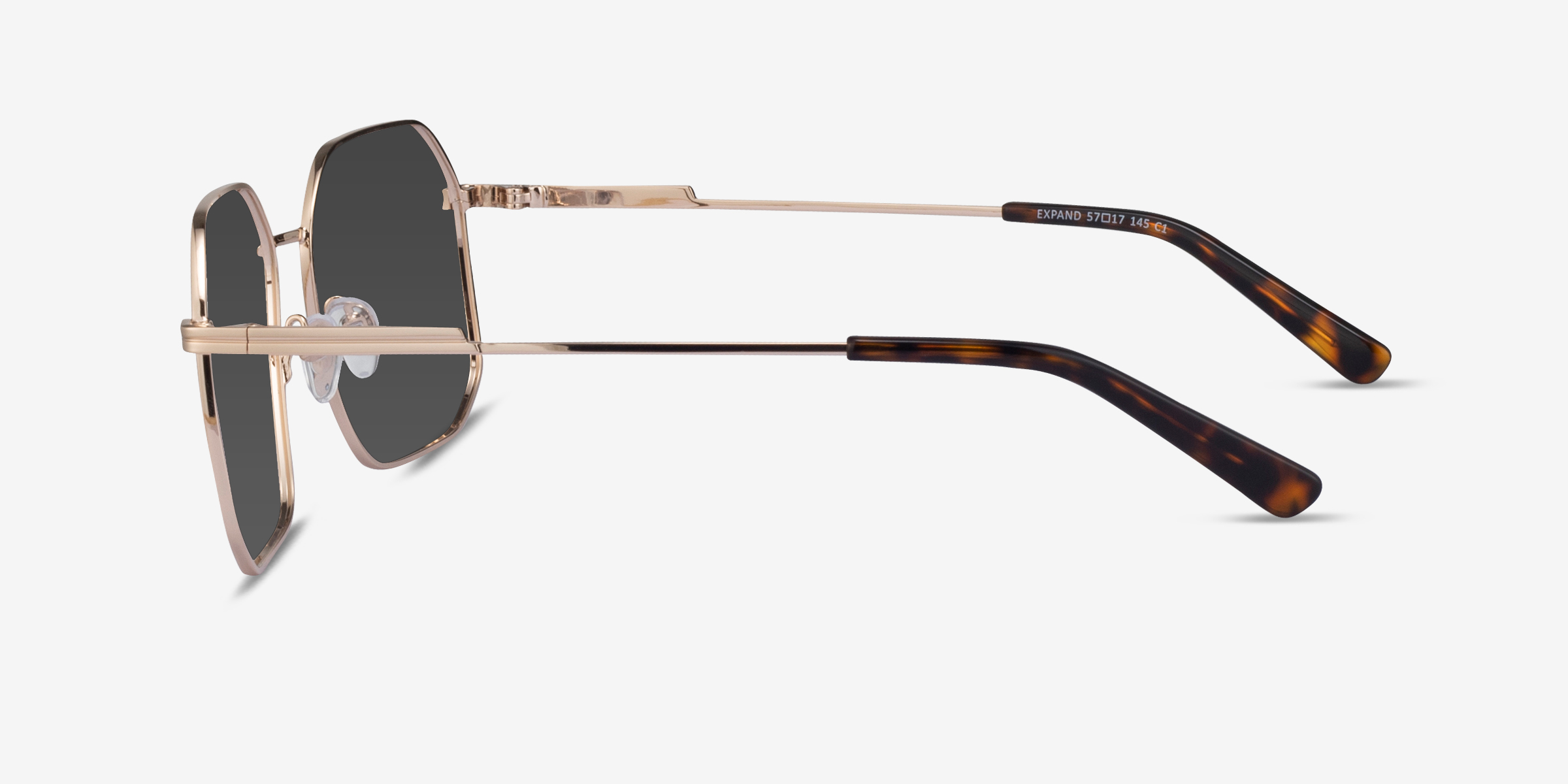 Expand - Square Shiny Gold Frame Prescription Sunglasses | Eyebuydirect
