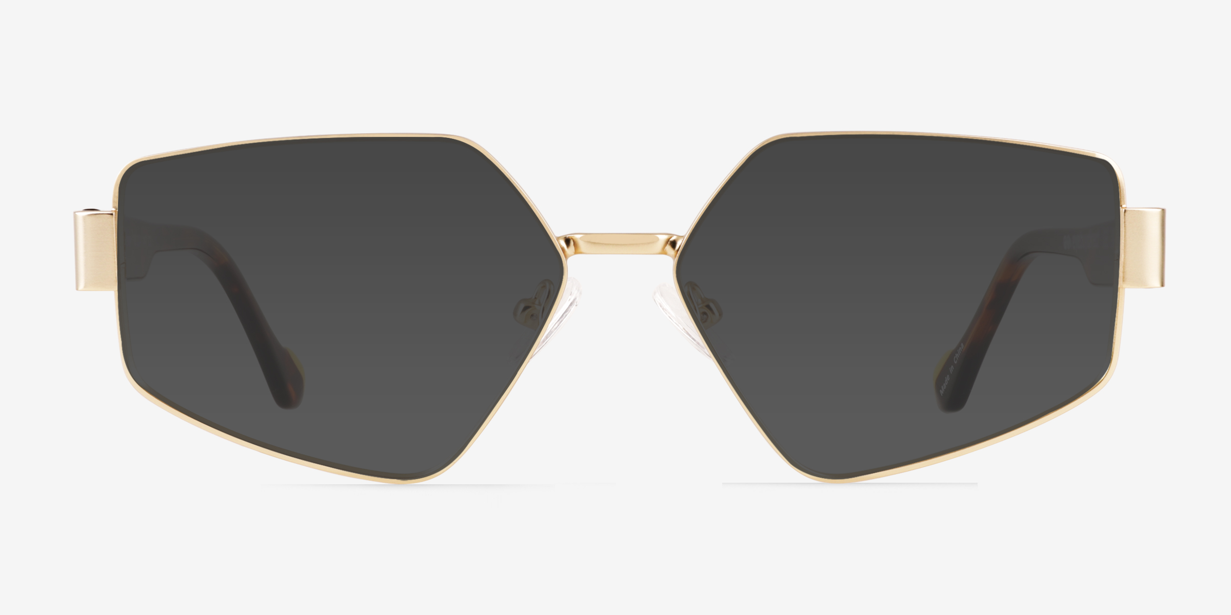 Klay - Geometric Gold Frame Sunglasses For Men | Eyebuydirect