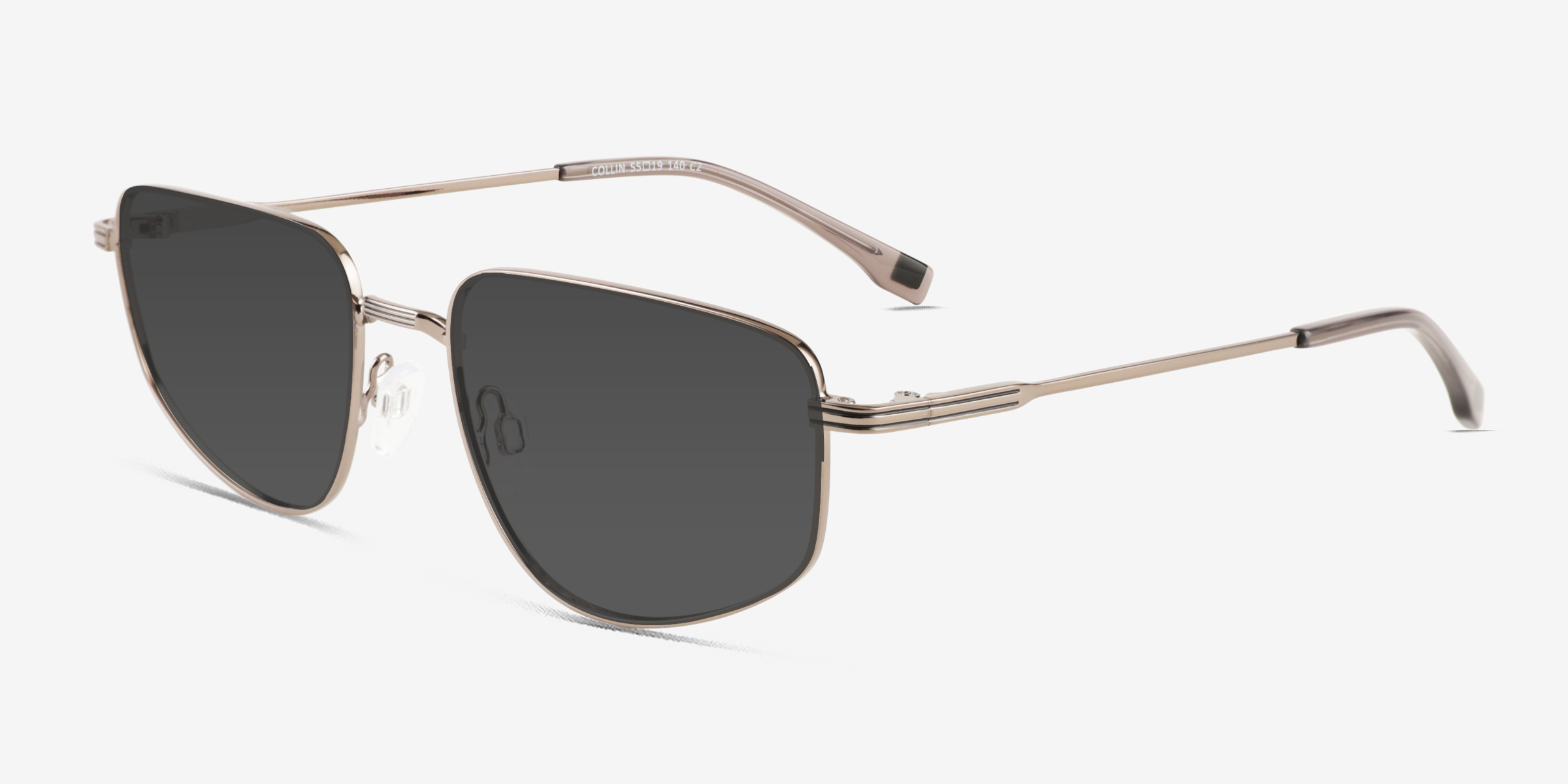 Collin - Rectangle Light Brown Frame Sunglasses For Men | Eyebuydirect