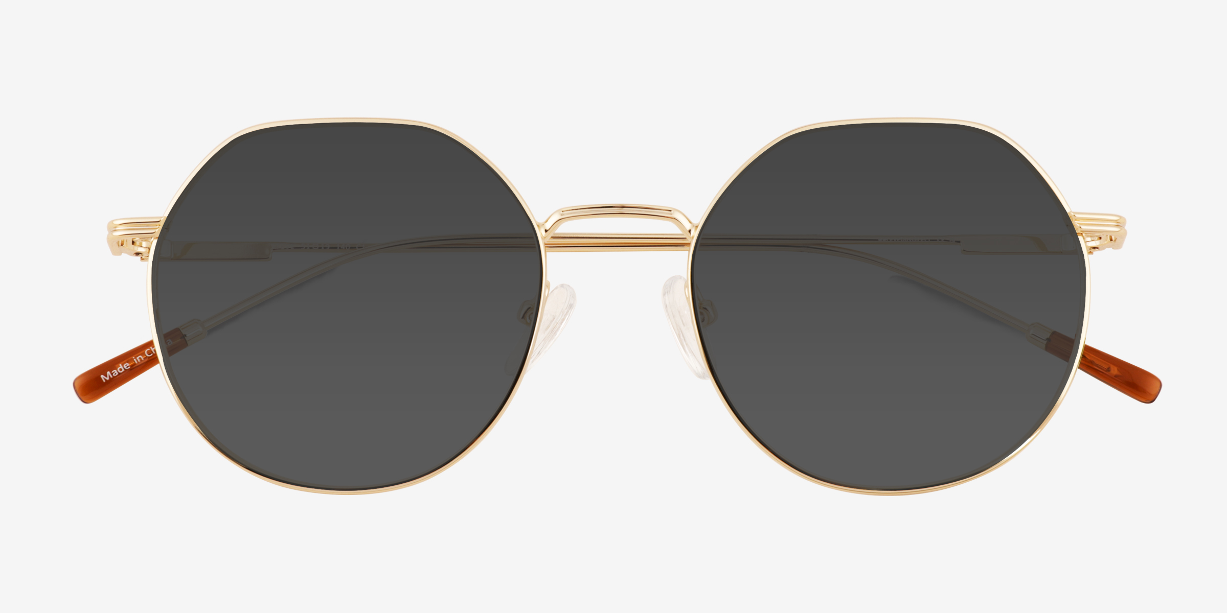 Steve - Geometric Matte Gold Frame Prescription Sunglasses | Eyebuydirect