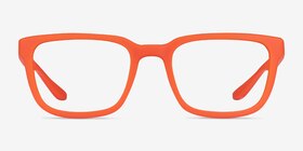 Fast Rectangle Matte Orange Glasses for Men | EyeBuyDirect