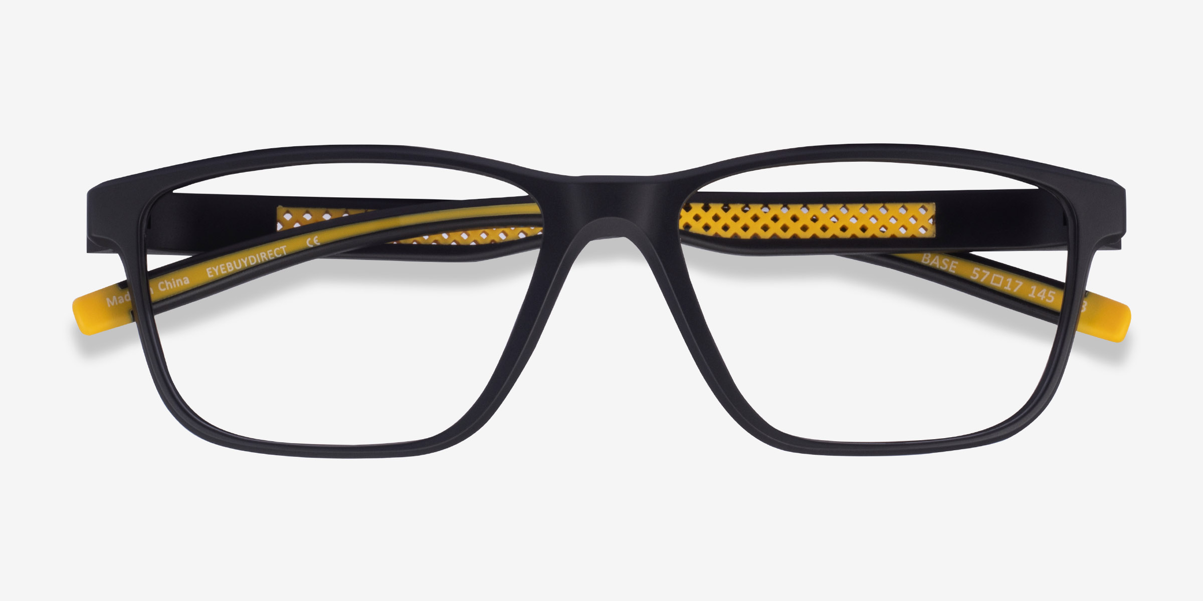 Base Rectangle Black Yellow Full Rim Eyeglasses | Eyebuydirect
