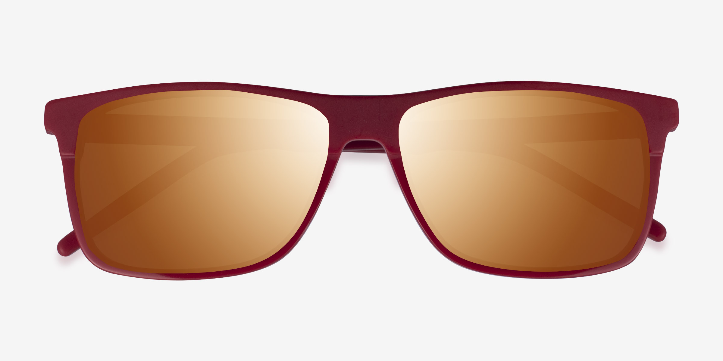 Catch - Rectangle Matte Red Frame Sunglasses For Men | Eyebuydirect