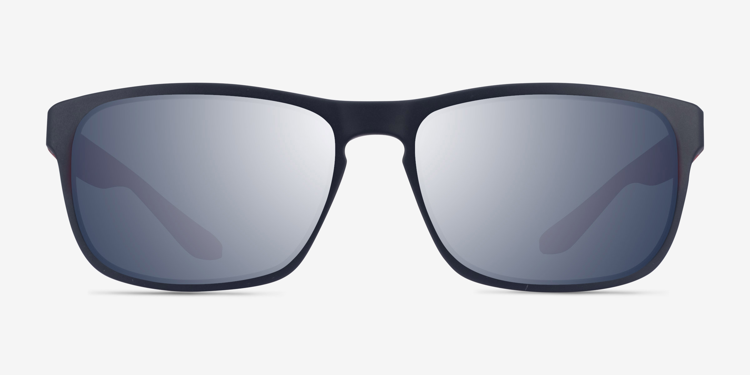 Kick - Rectangle Matte Blue Red Frame Sunglasses For Men | Eyebuydirect