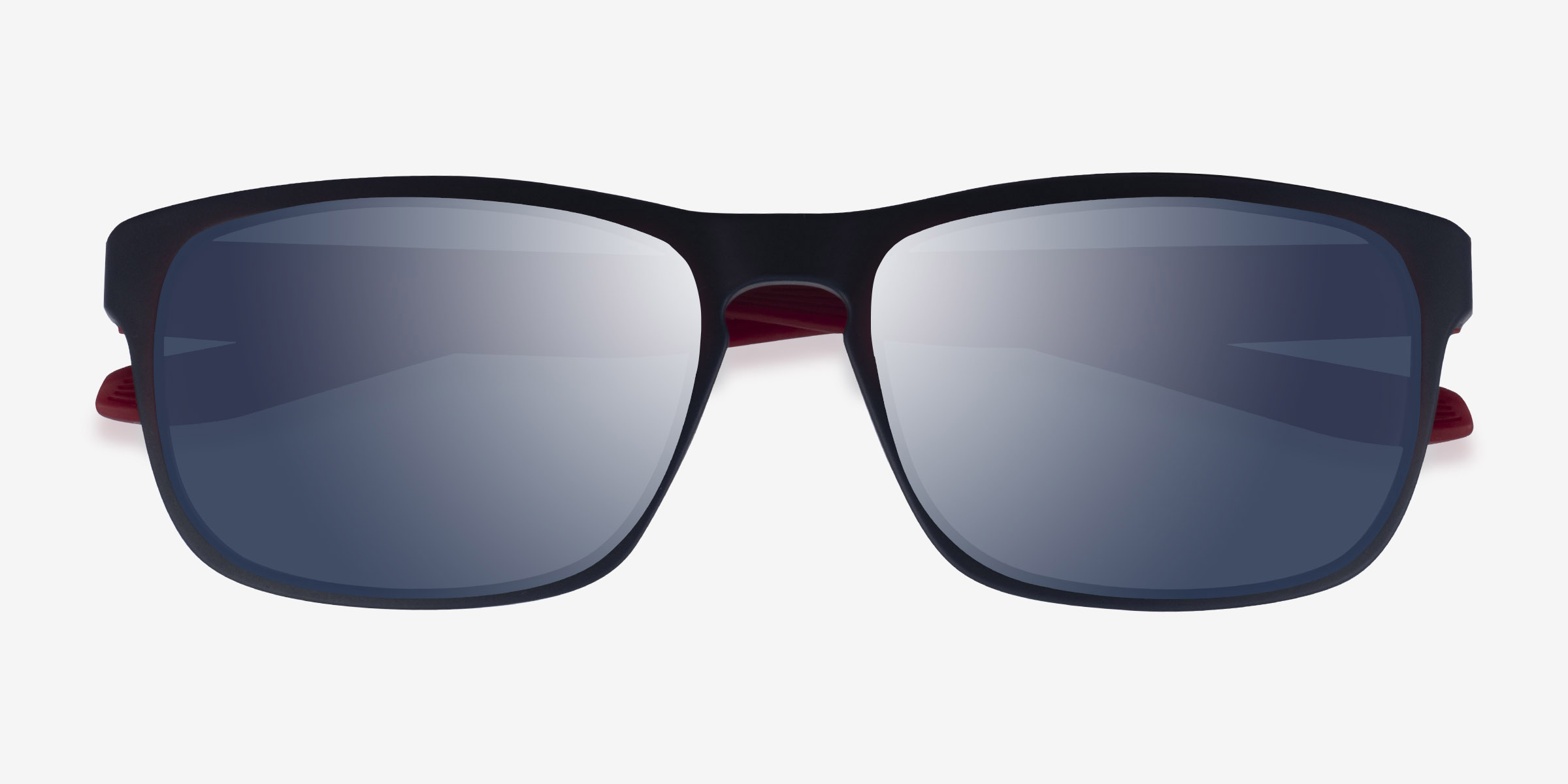 Kick - Rectangle Matte Blue Red Frame Sunglasses For Men | Eyebuydirect