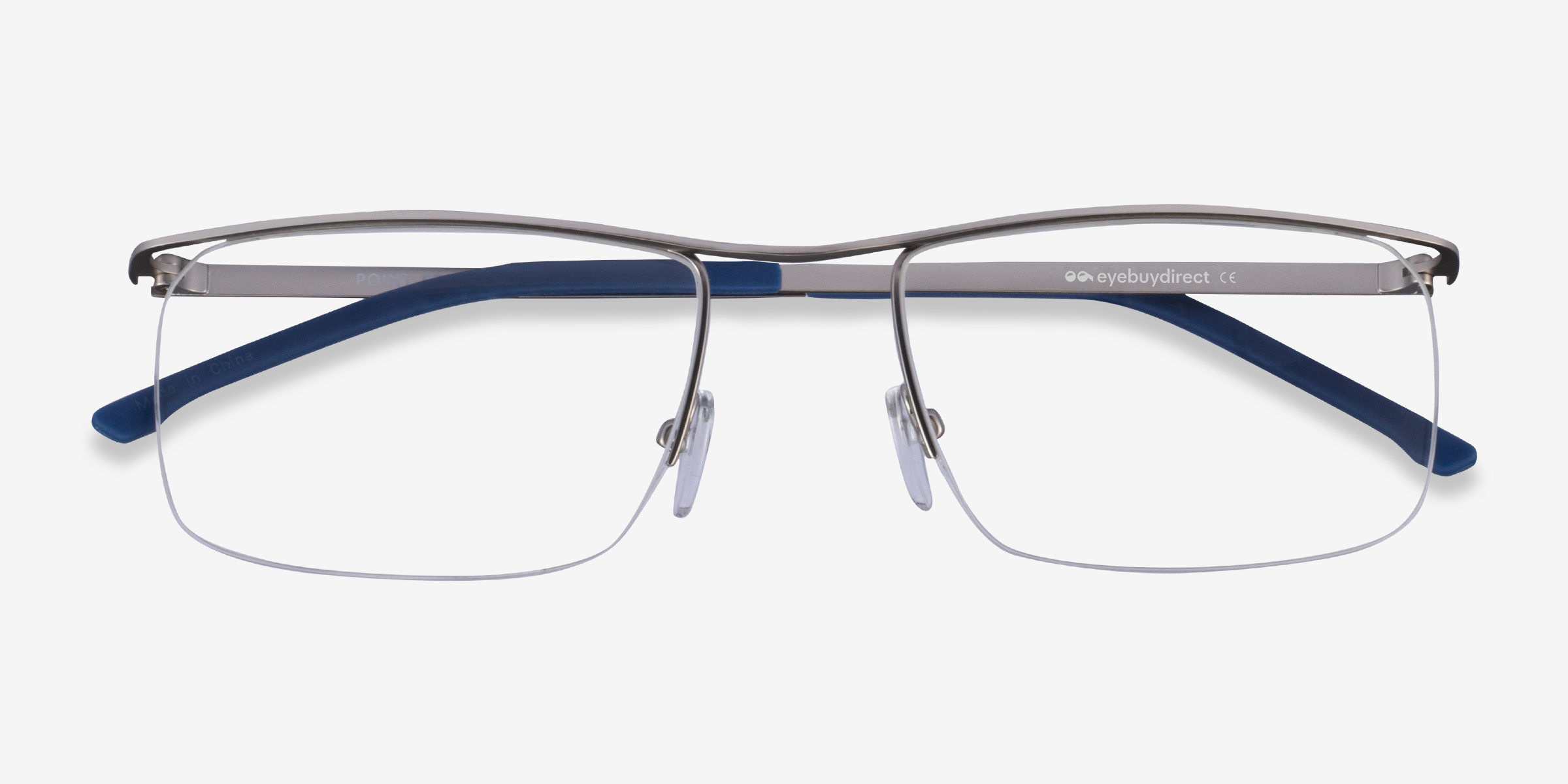 Point Rectangle Silver Glasses for Men | Eyebuydirect Canada