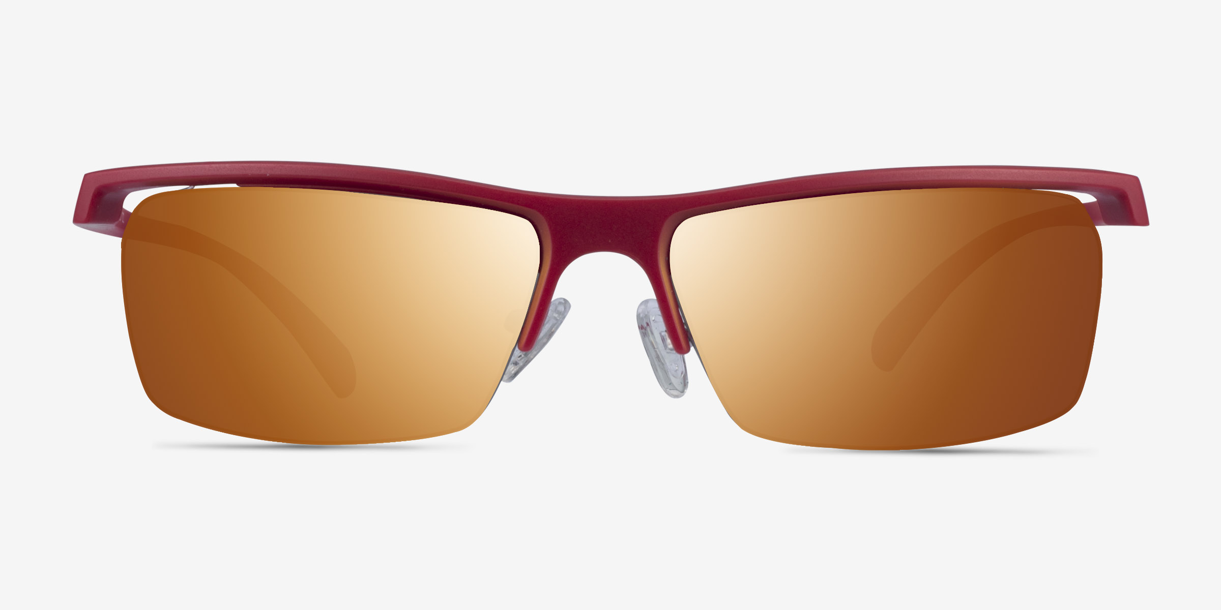 Turnover - Rectangle Matte Red Frame Sunglasses For Men | Eyebuydirect