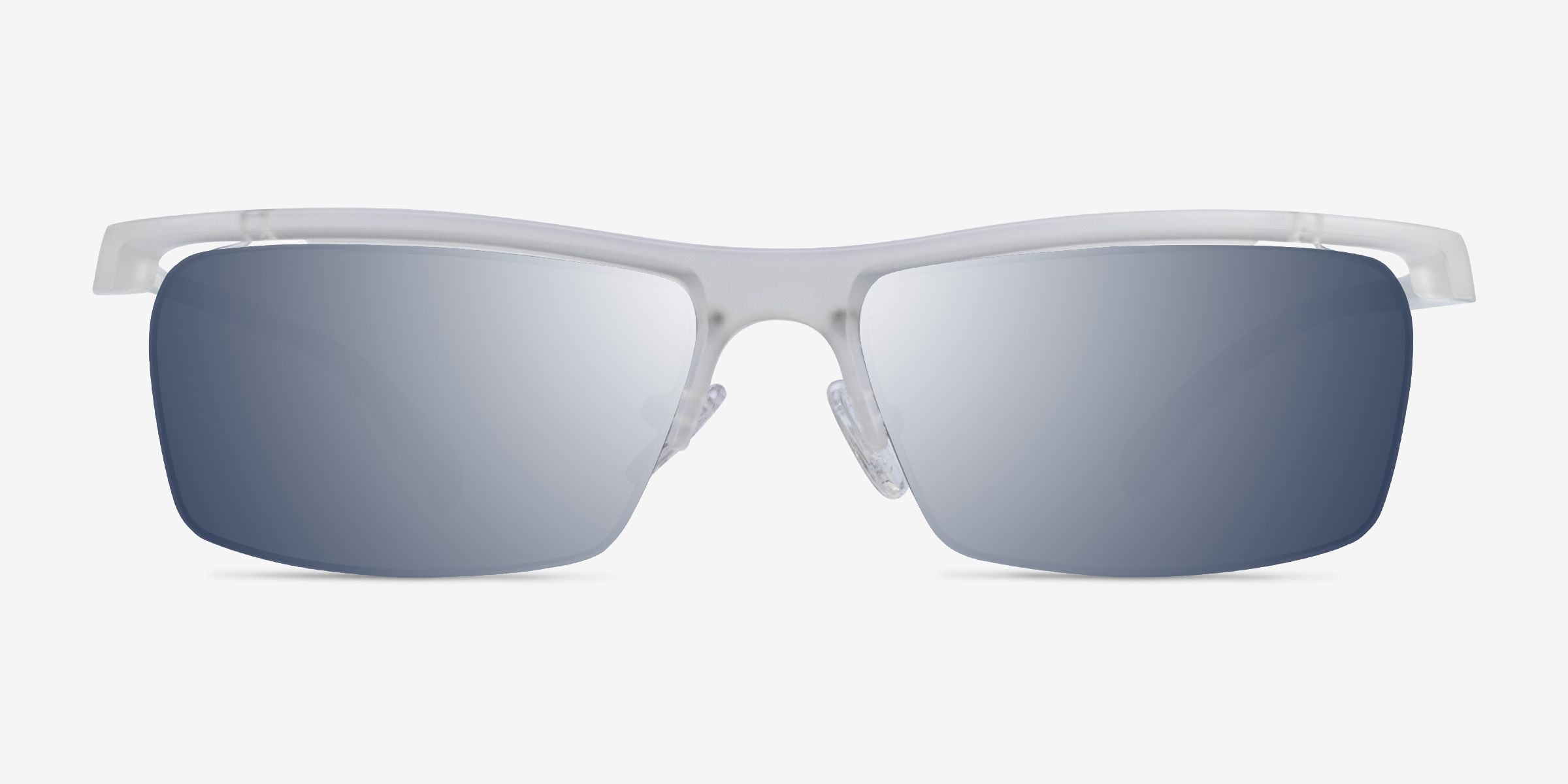 Turnover Rectangle Matte Clear Frame Sunglasses For Men