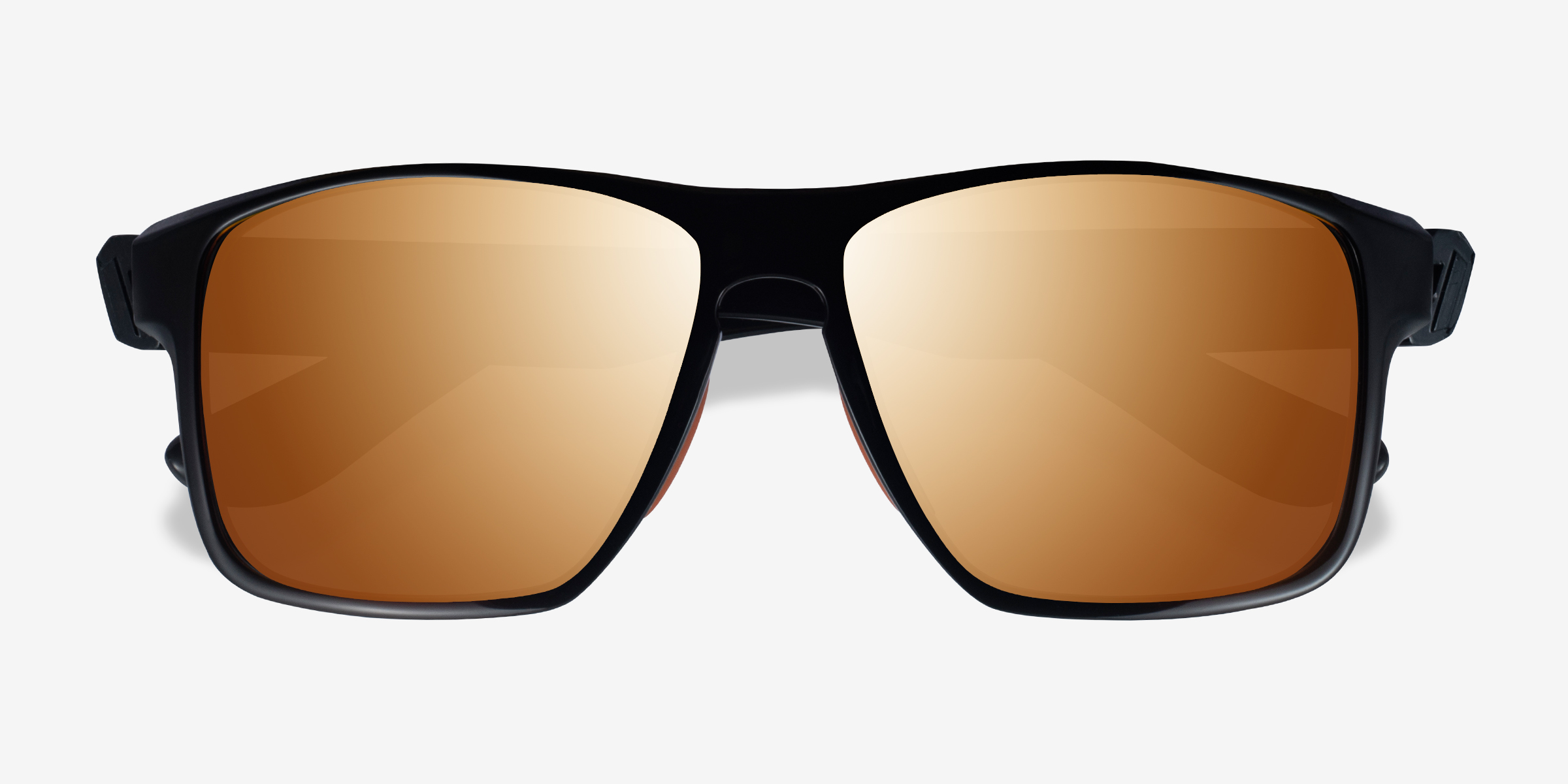 Running Rectangle Black Orange Frame Sunglasses For Men