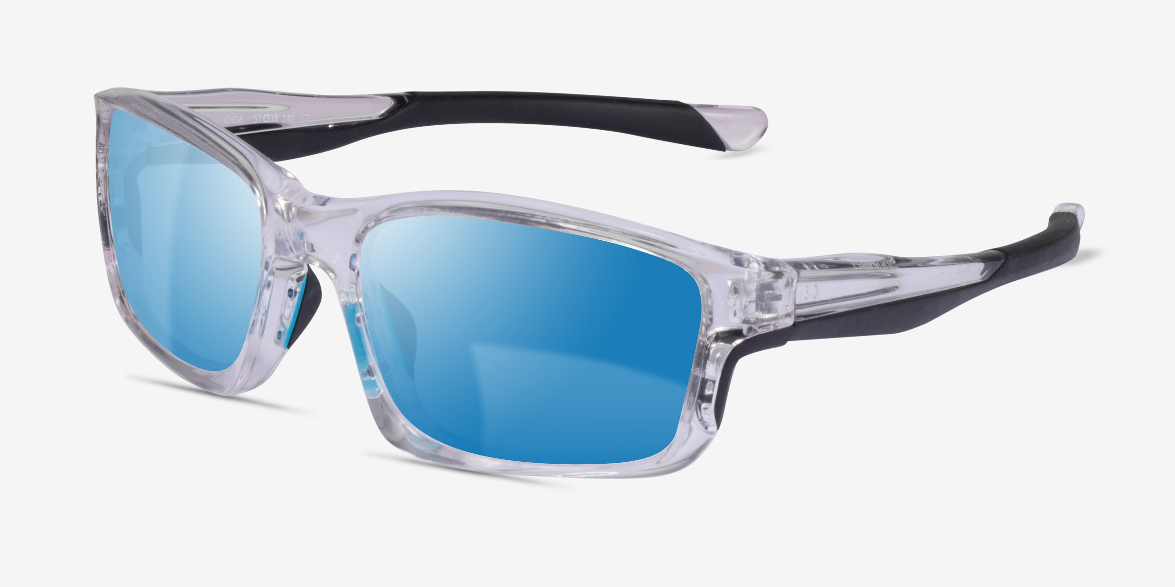 Cycle - Rectangle Clear Black Frame Prescription Sunglasses | Eyebuydirect